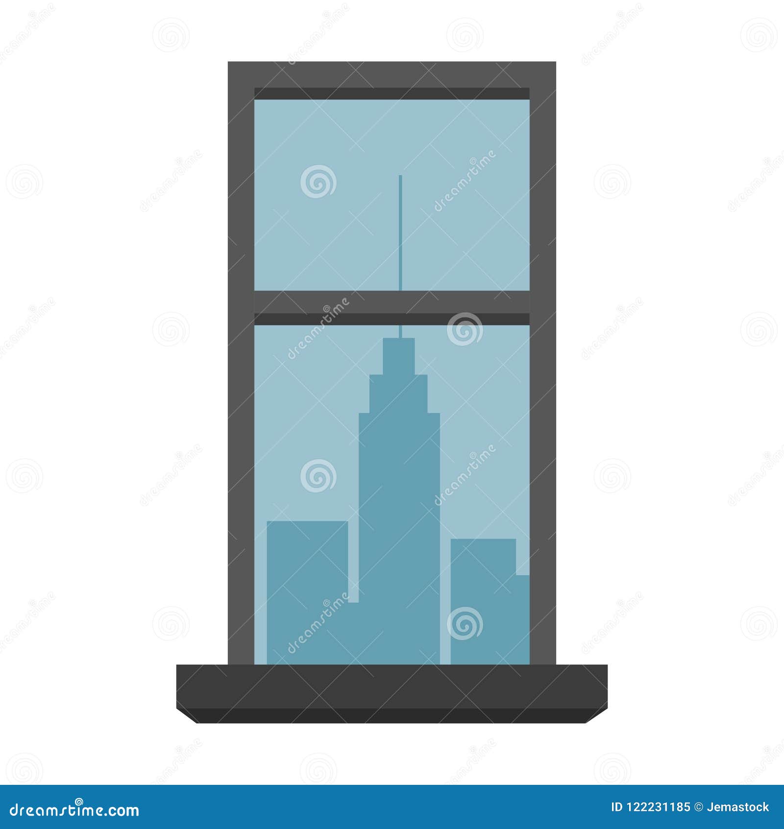 Window with cityscape view stock vector. Illustration of furniture ...