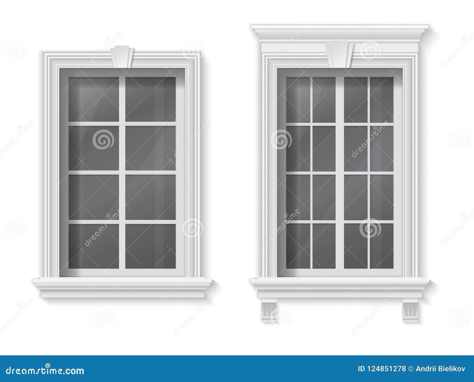 Window in classic frame stock vector. Illustration of isolated - 124851278