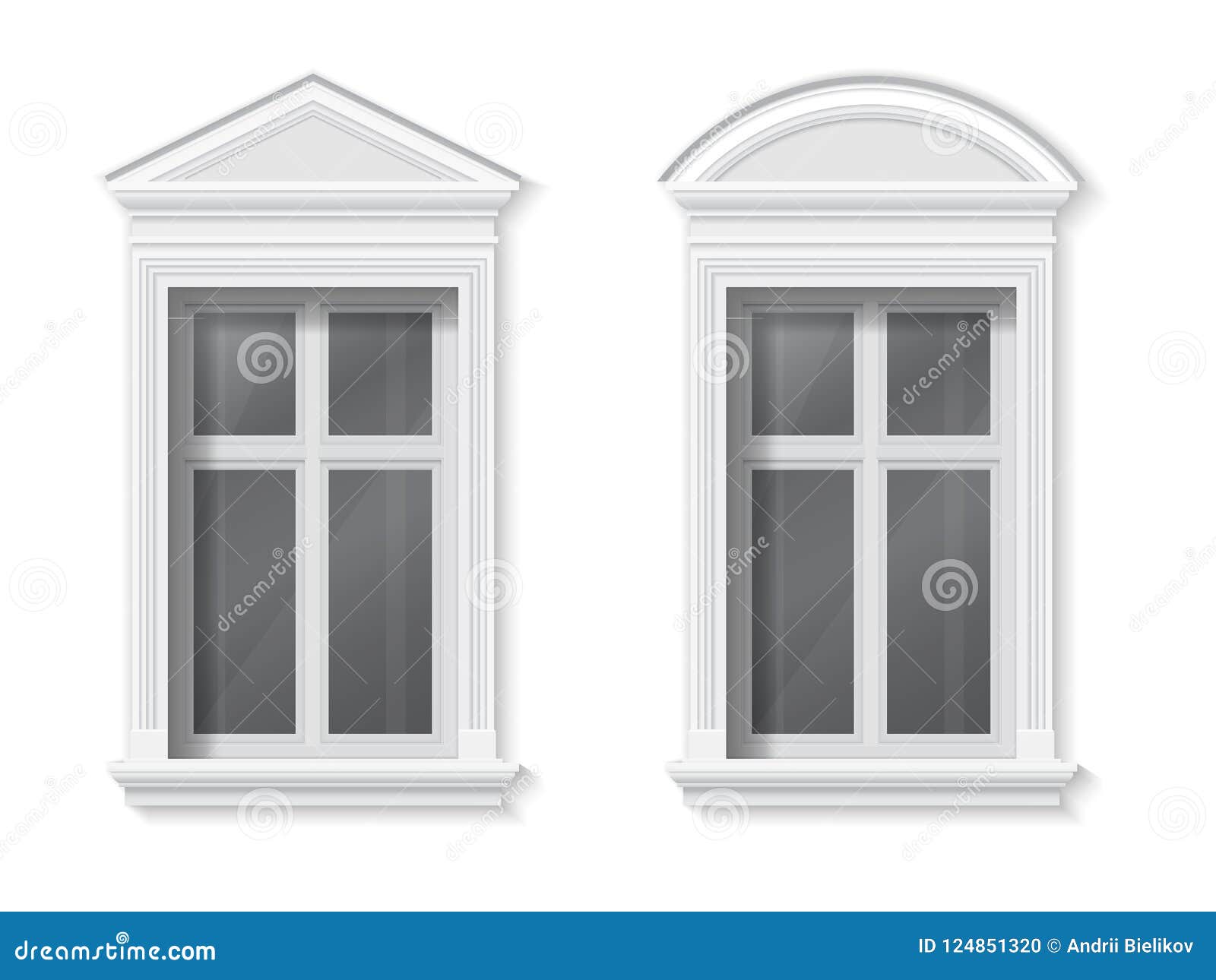 Window in classic frame stock vector. Illustration of front - 124851320