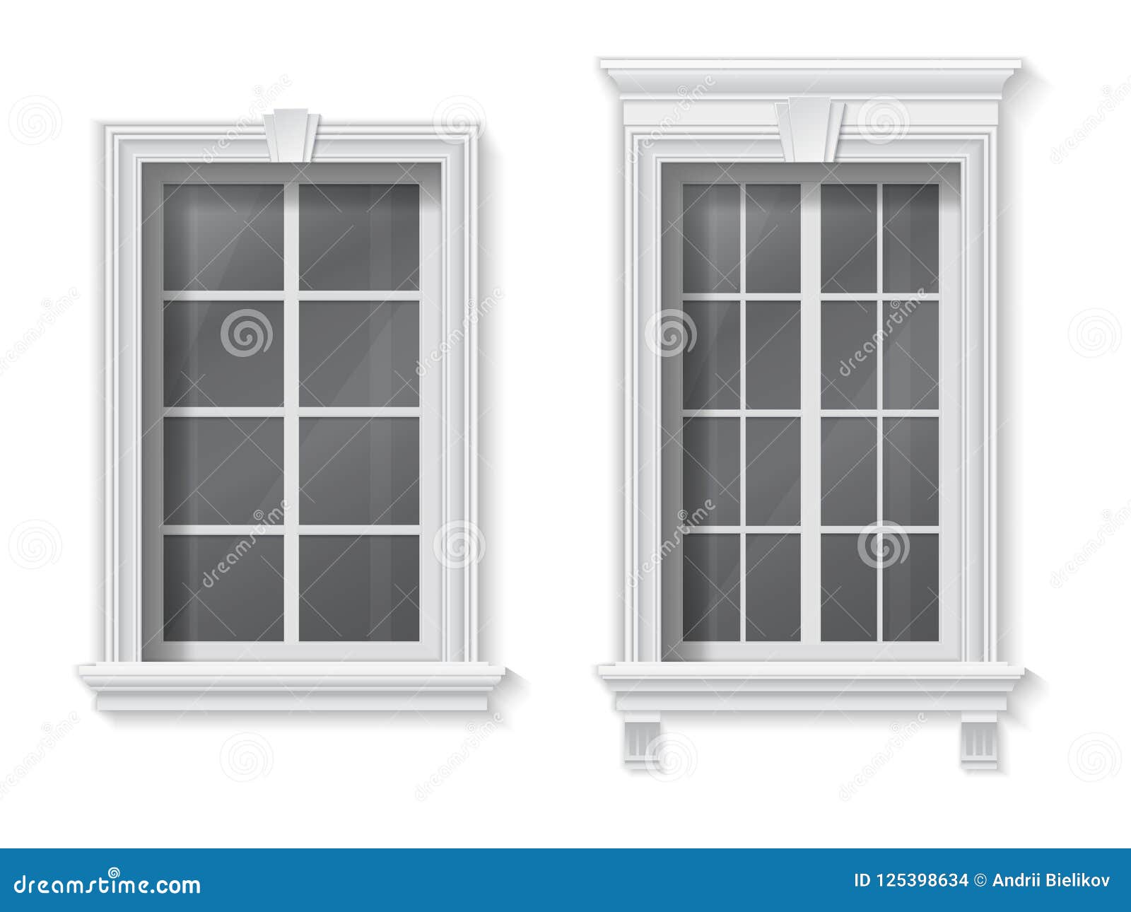 Window in classic frame stock vector. Illustration of balcony - 125398634