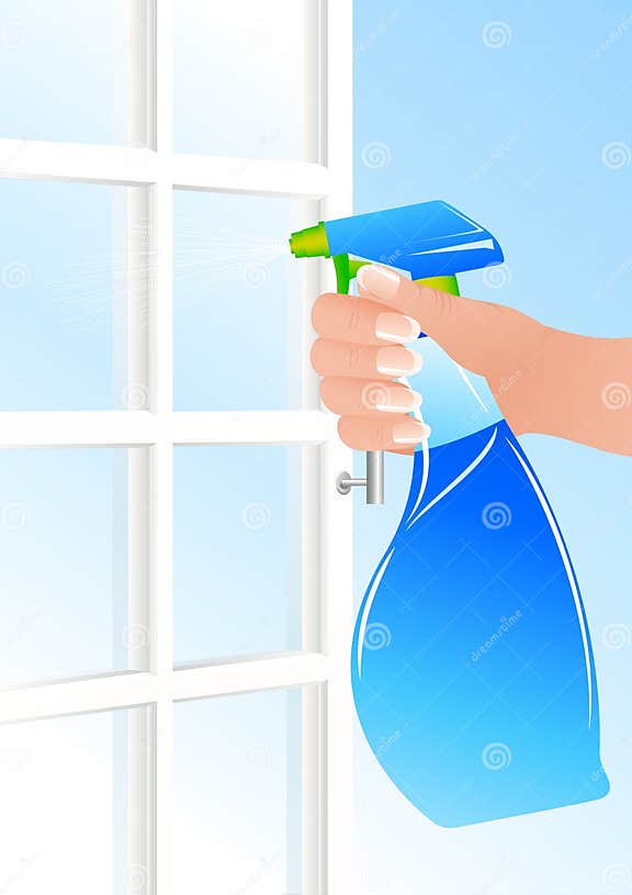 Window cleaner stock vector. Illustration of open, chemical - 15230356