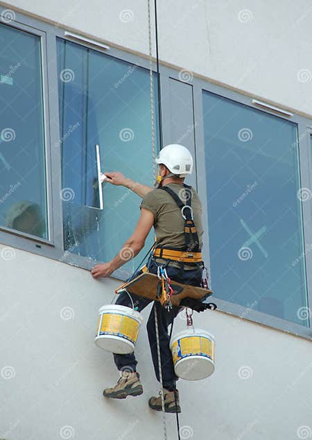 Window cleaner stock photo. Image of worker, hang, washer - 2157050