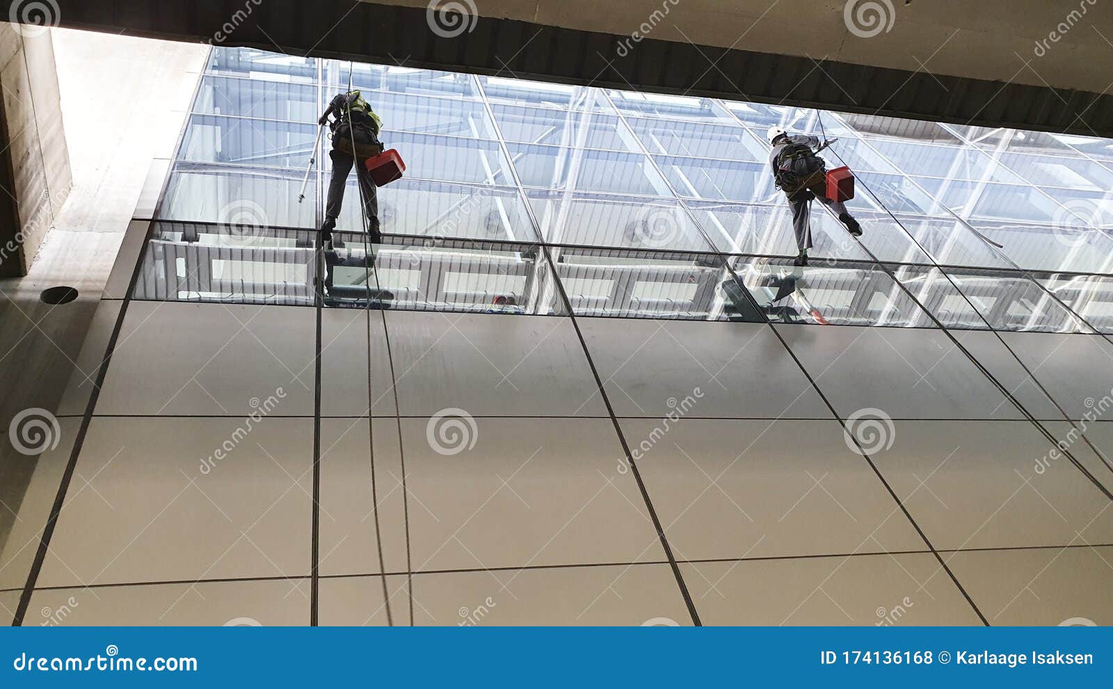 Window Cleaner on a Tall Building Stock Photo - Image of occupation ...