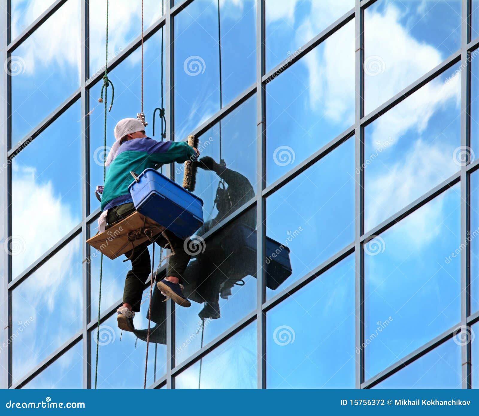 Window cleaner at work stock photo. Image of smooth, clean - 15756372