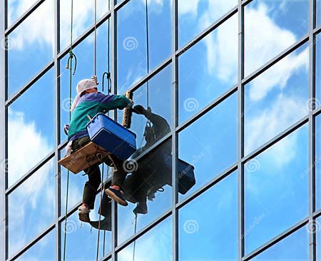 Window cleaner at work stock photo. Image of smooth, clean - 15756372