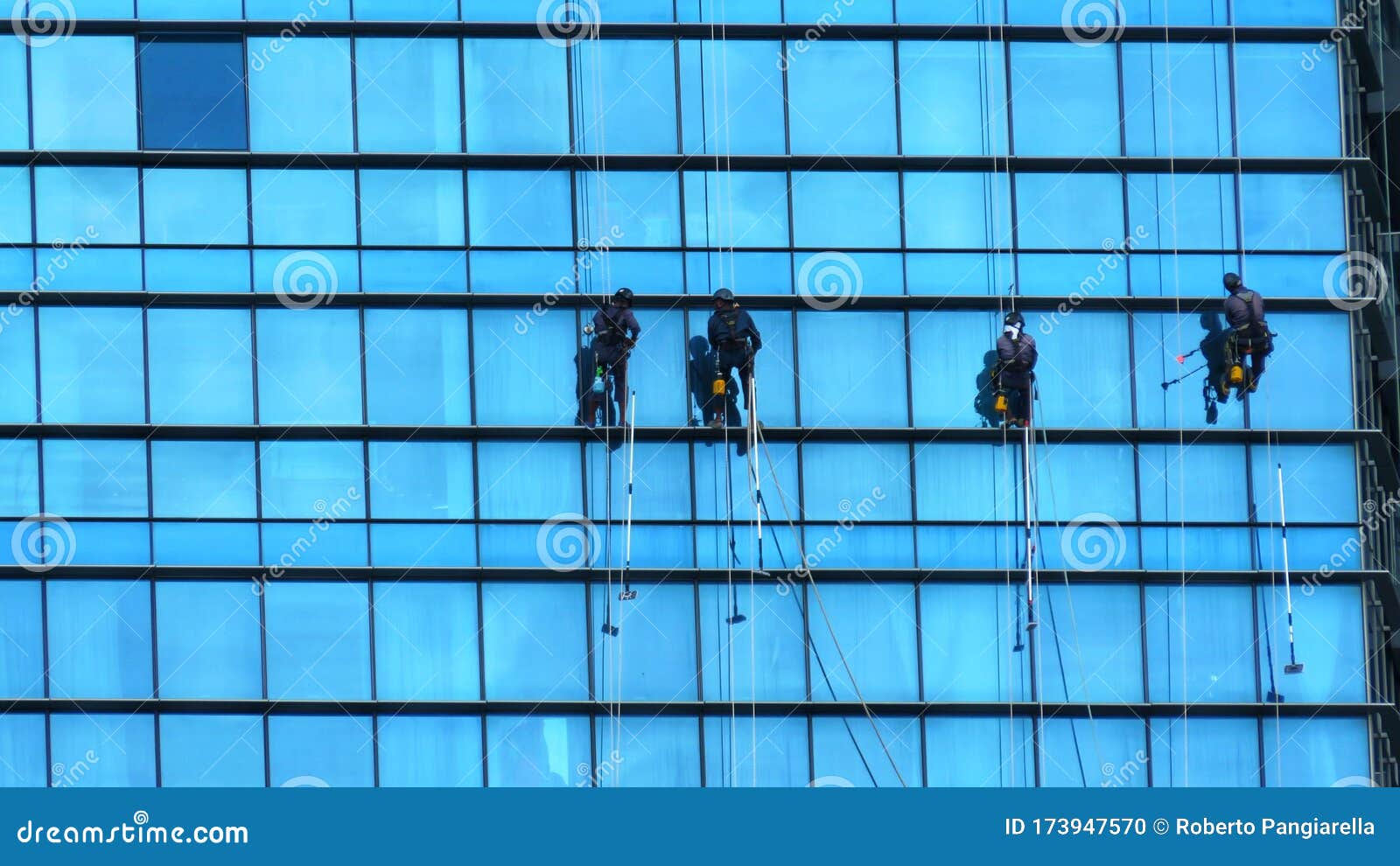 Window Cleaner at Work on the Skyscraper Editorial Image - Image of ...