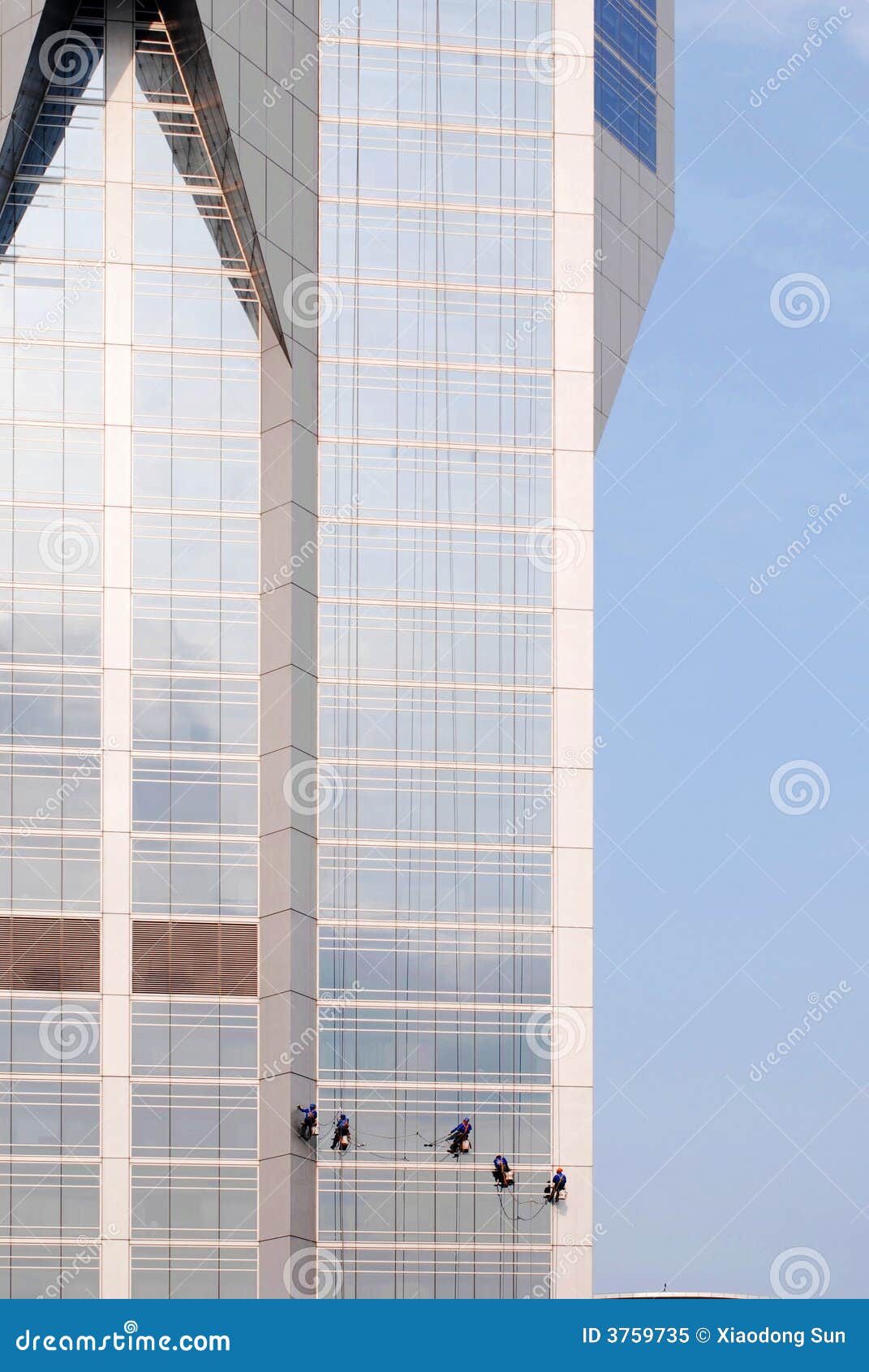 Window Cleaners Cleaning Skyscrapers Stock Image - Image of cleaner ...