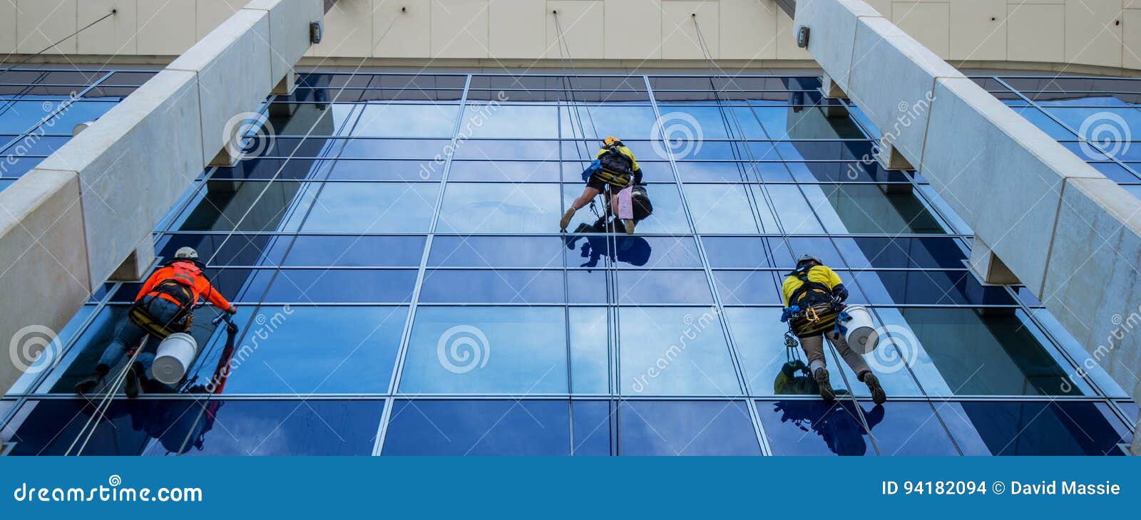 Window Cleaning Abseilers editorial stock image. Image of abseilers ...