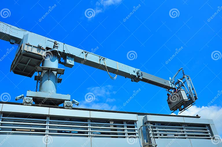 Window Cleaning crane stock image. Image of work, height - 21216791