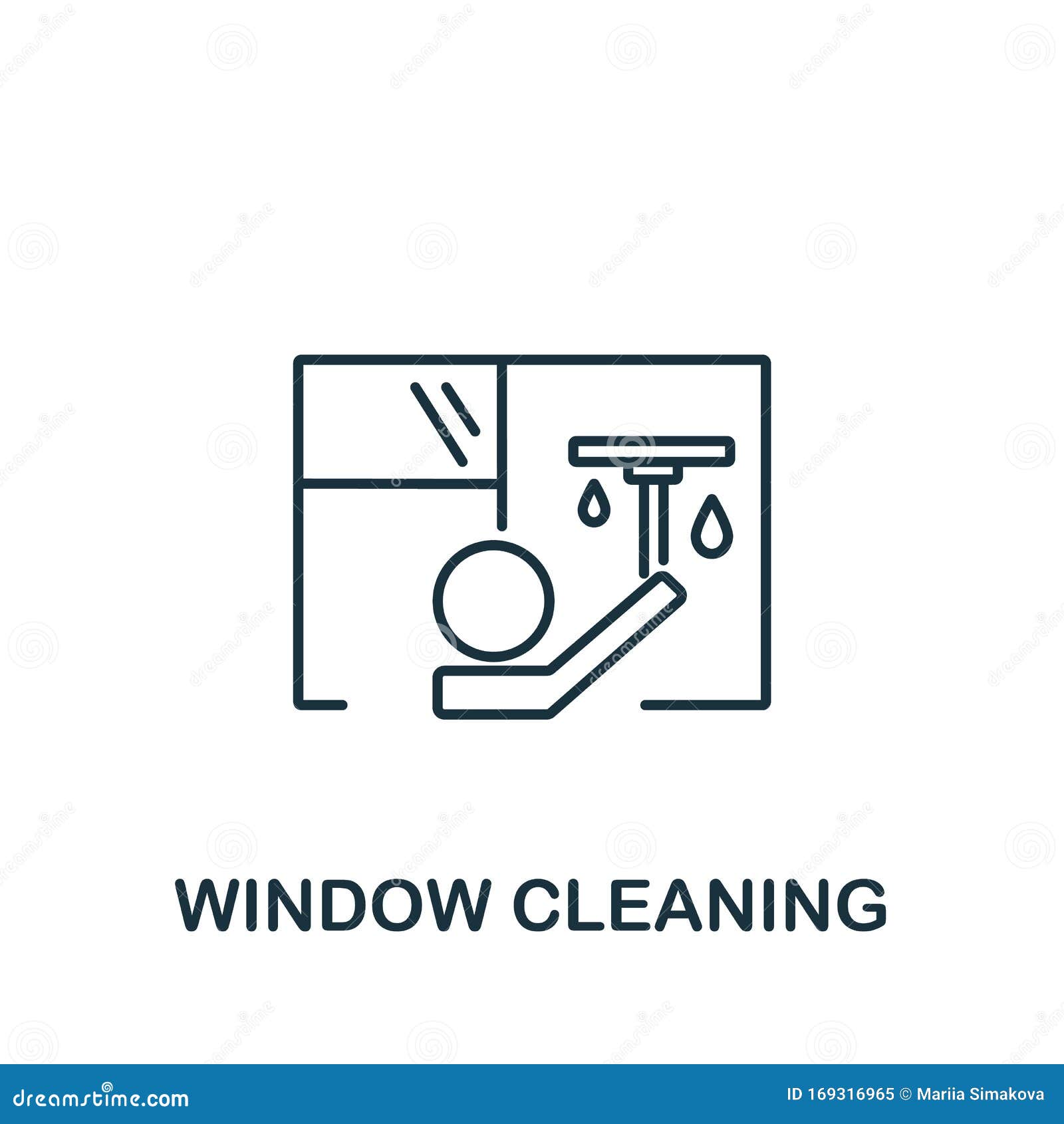 Window Cleaning Icon from Cleaning Collection. Simple Line Element ...