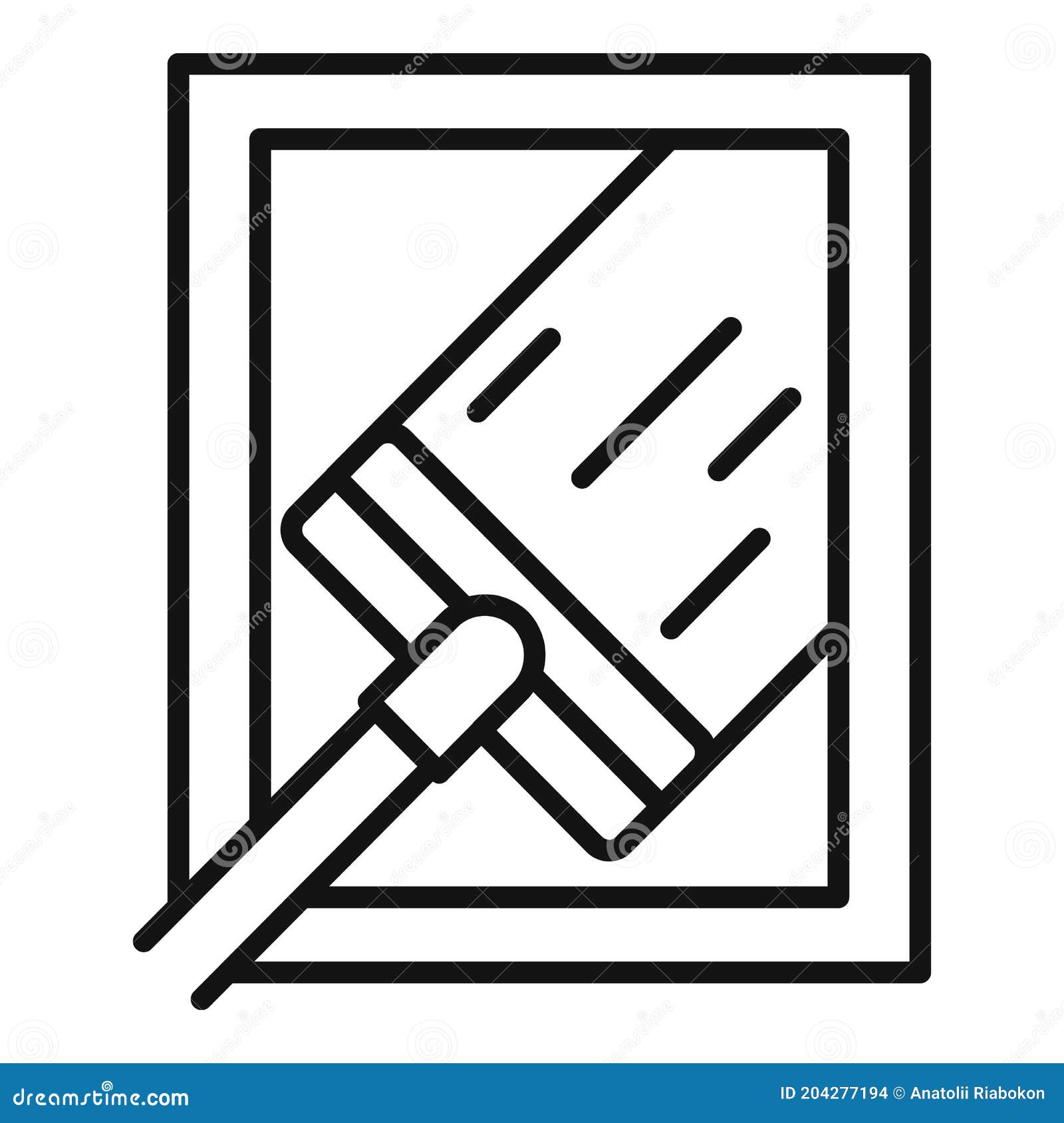Window Cleaning Icon, Outline Style Stock Vector - Illustration of ...