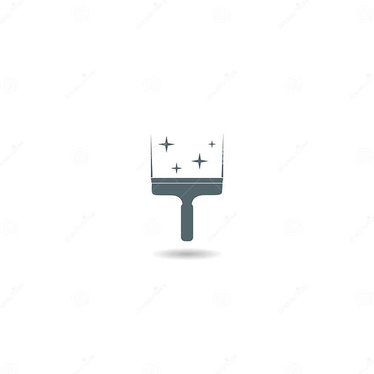 Window Cleaning Icon with Shadow Stock Illustration - Illustration of ...