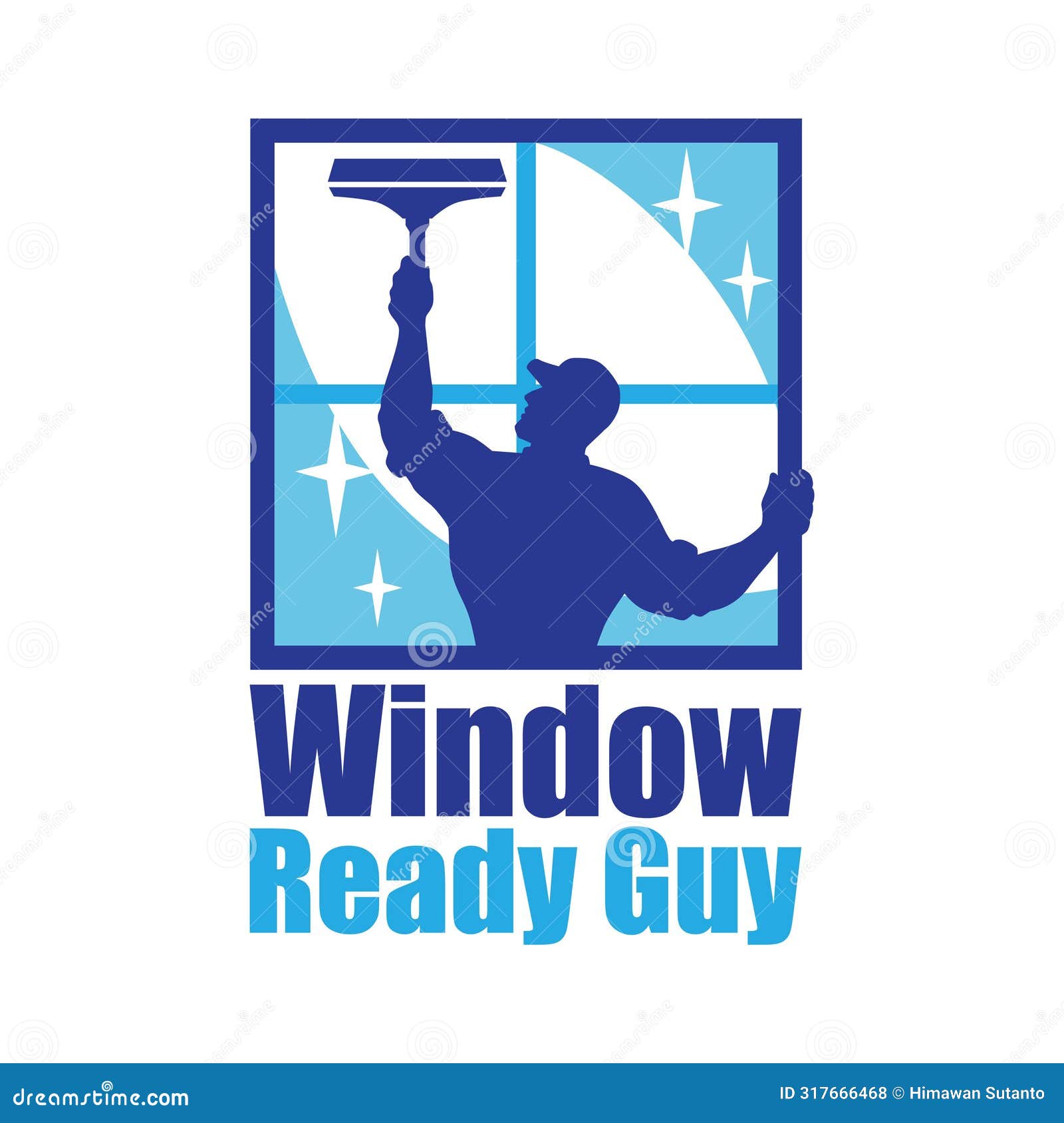 Window Cleaning Logo Design. Window Ready Guy Stock Vector ...