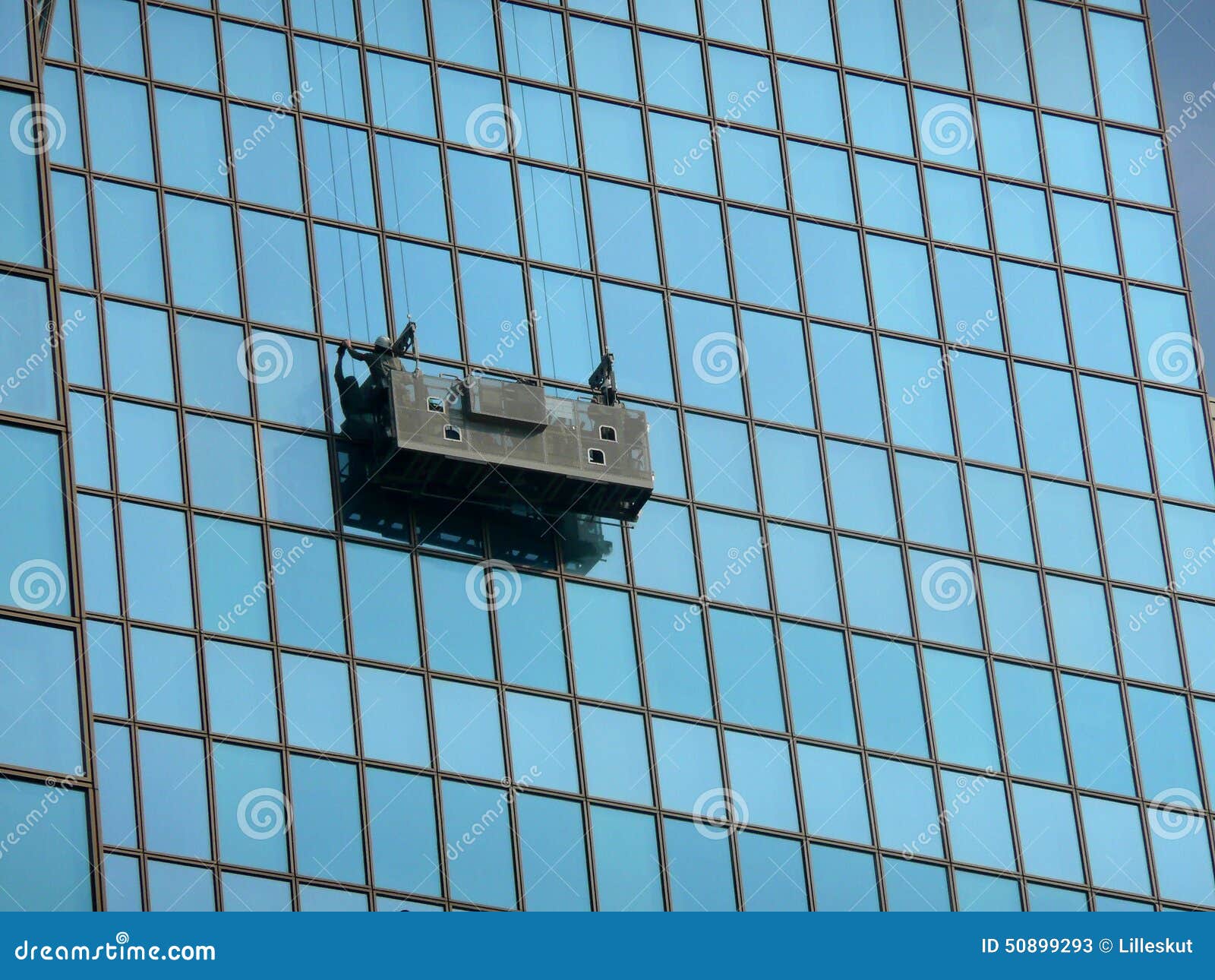 Window Cleaning Suspended Platform Stock Image - Image of blue, ropes ...