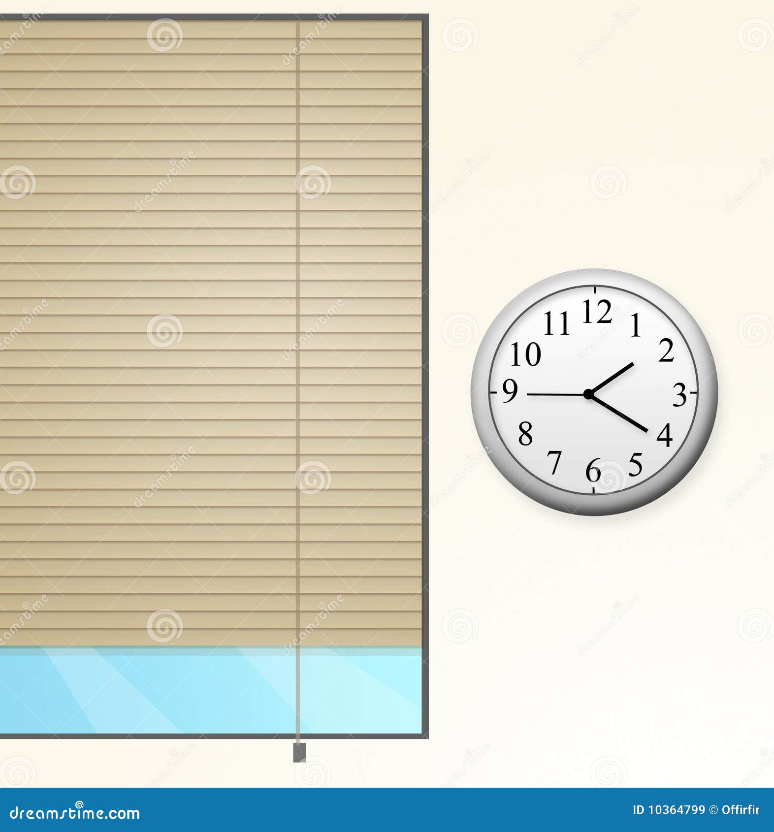 Window with a clock stock illustration. Illustration of five - 10364799