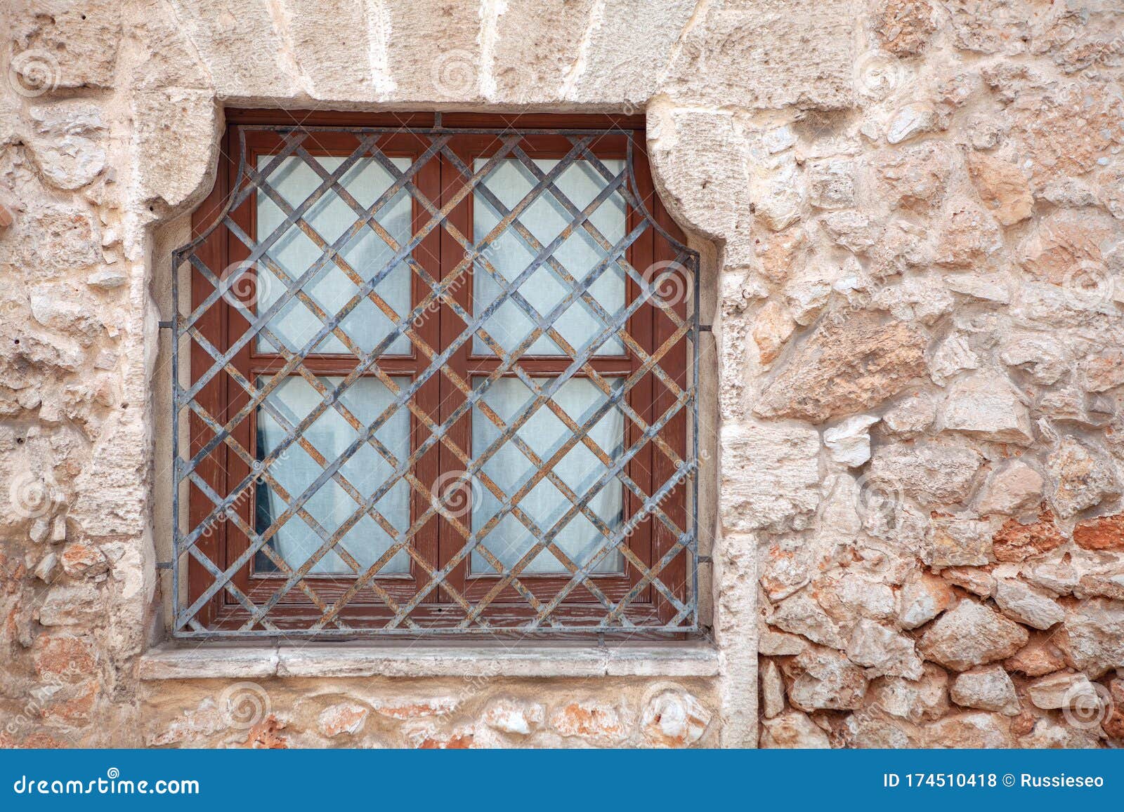 Window with bars stock photo. Image of city, construction - 174510418