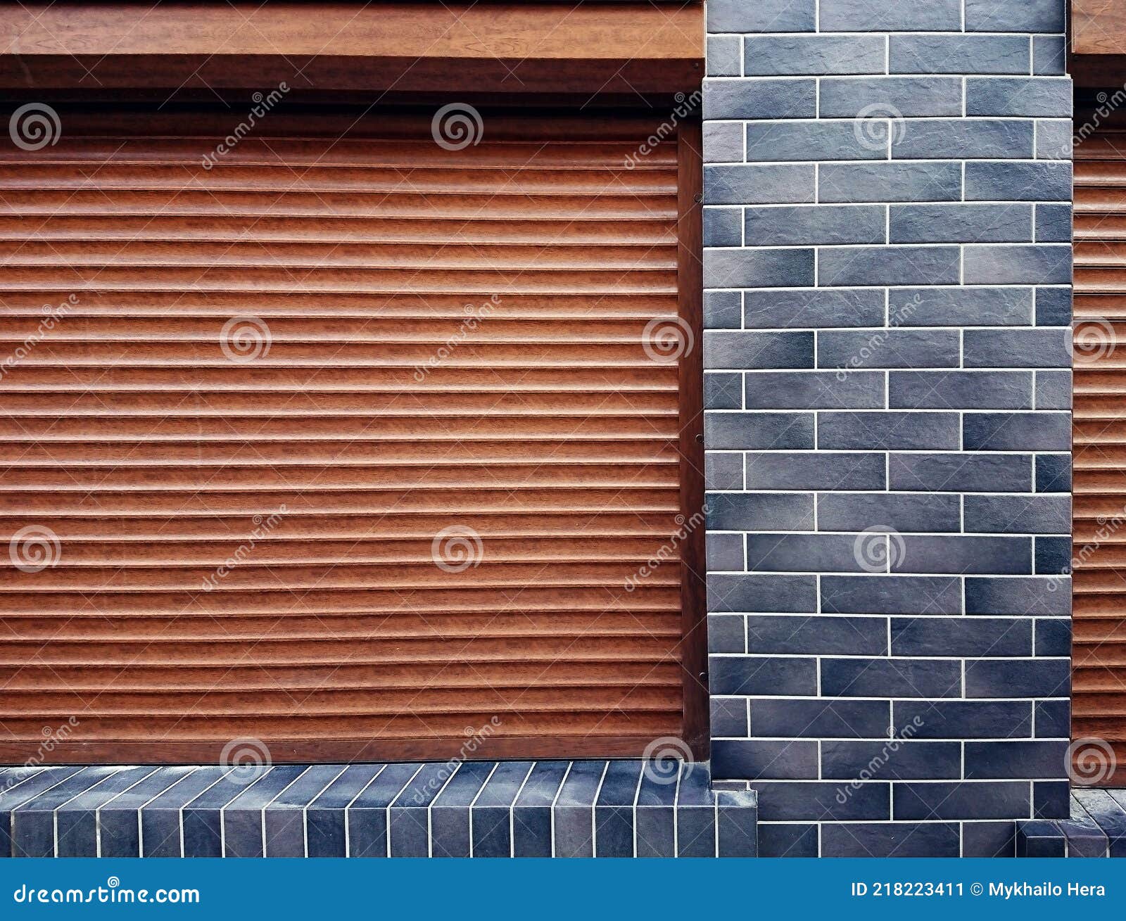 Window Closed Roller Blinds Wall Sill Stock Image - Image of outdoor ...