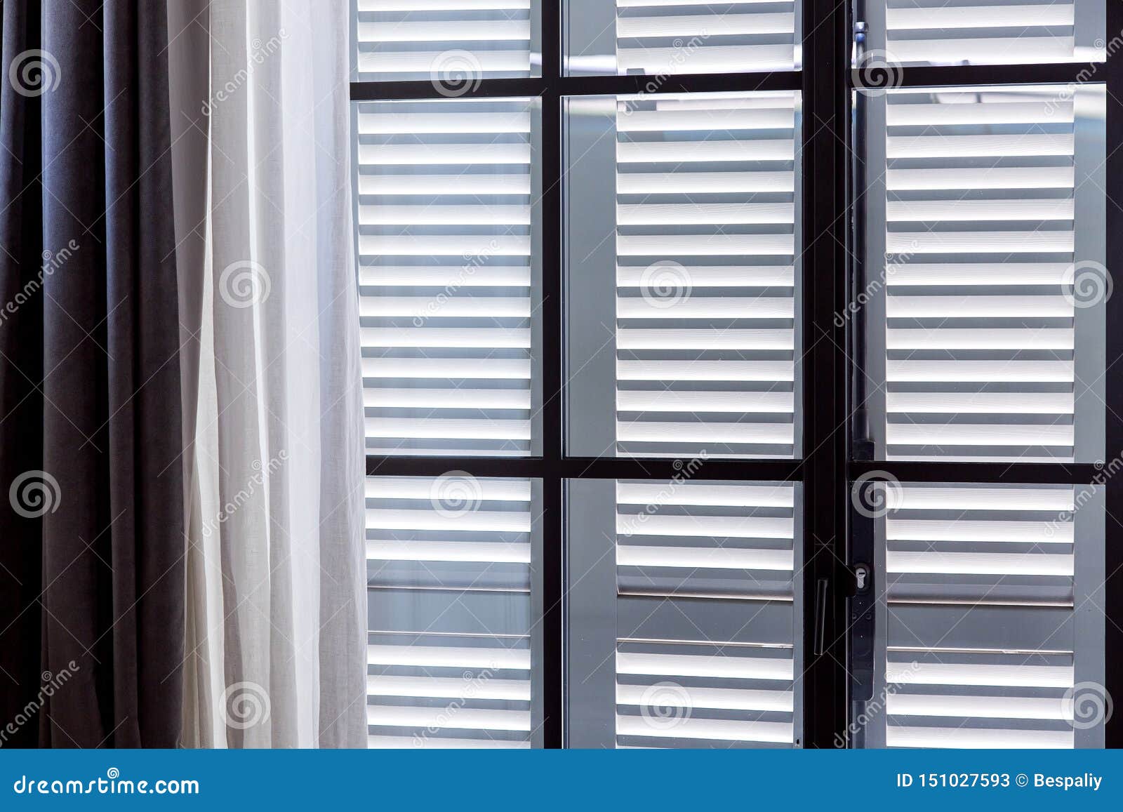 A Window with Closed Shutters. Stock Image - Image of inside, glass ...