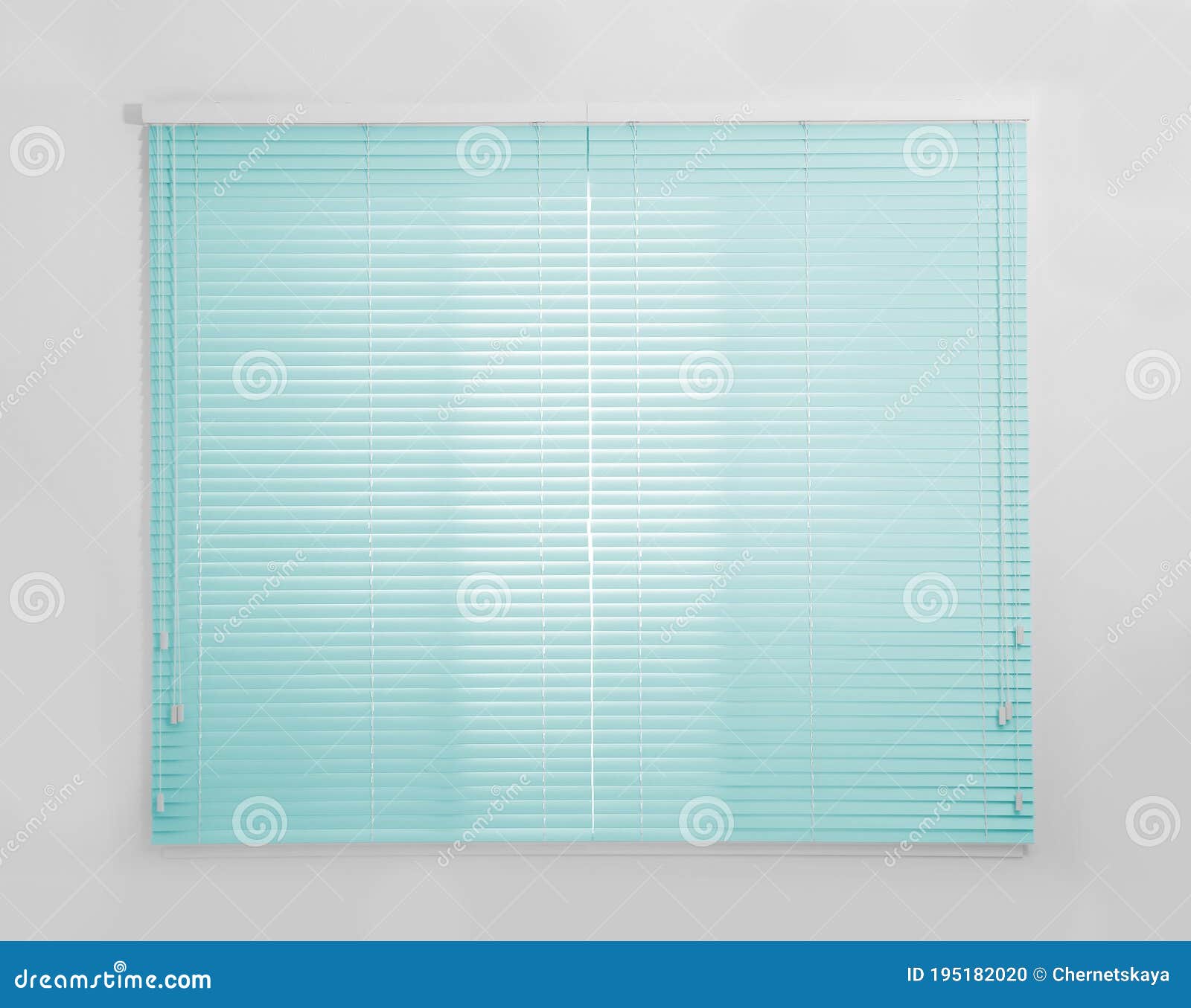 Window with Turquoise Blinds in Room Stock Photo - Image of decoration ...