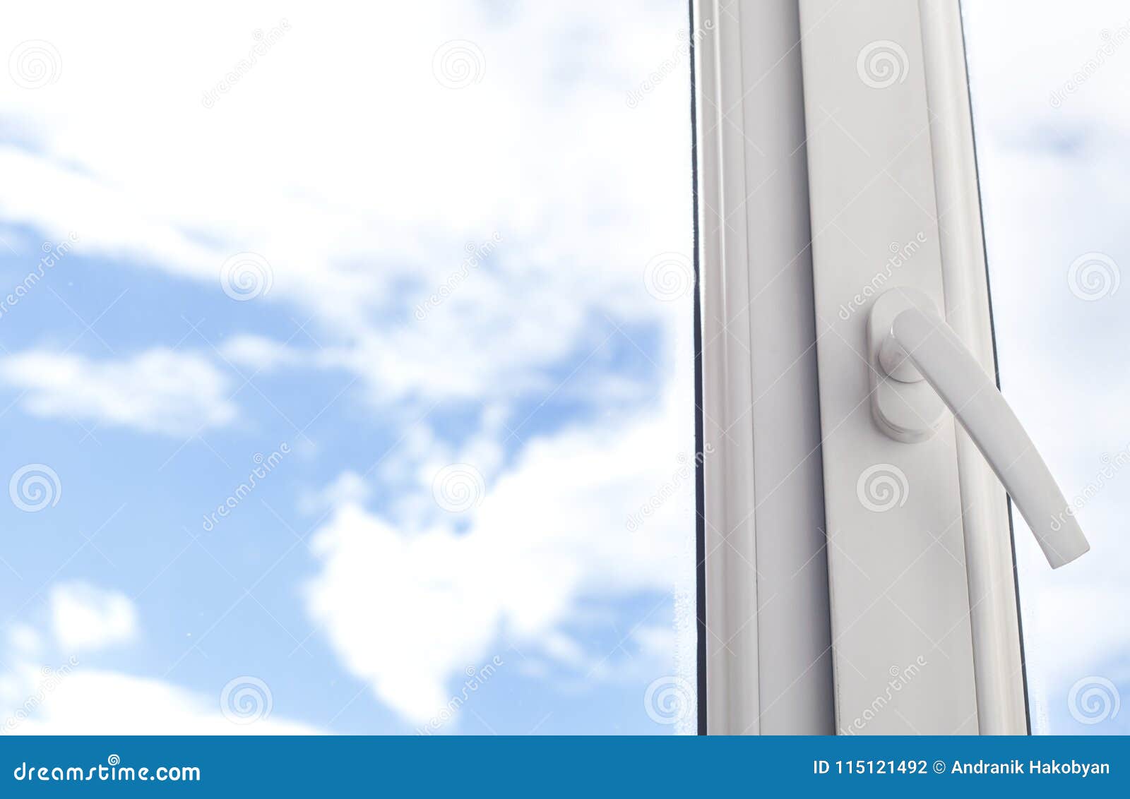 Window with Clouds and Blue Sky. Stock Photo - Image of exterior, white ...