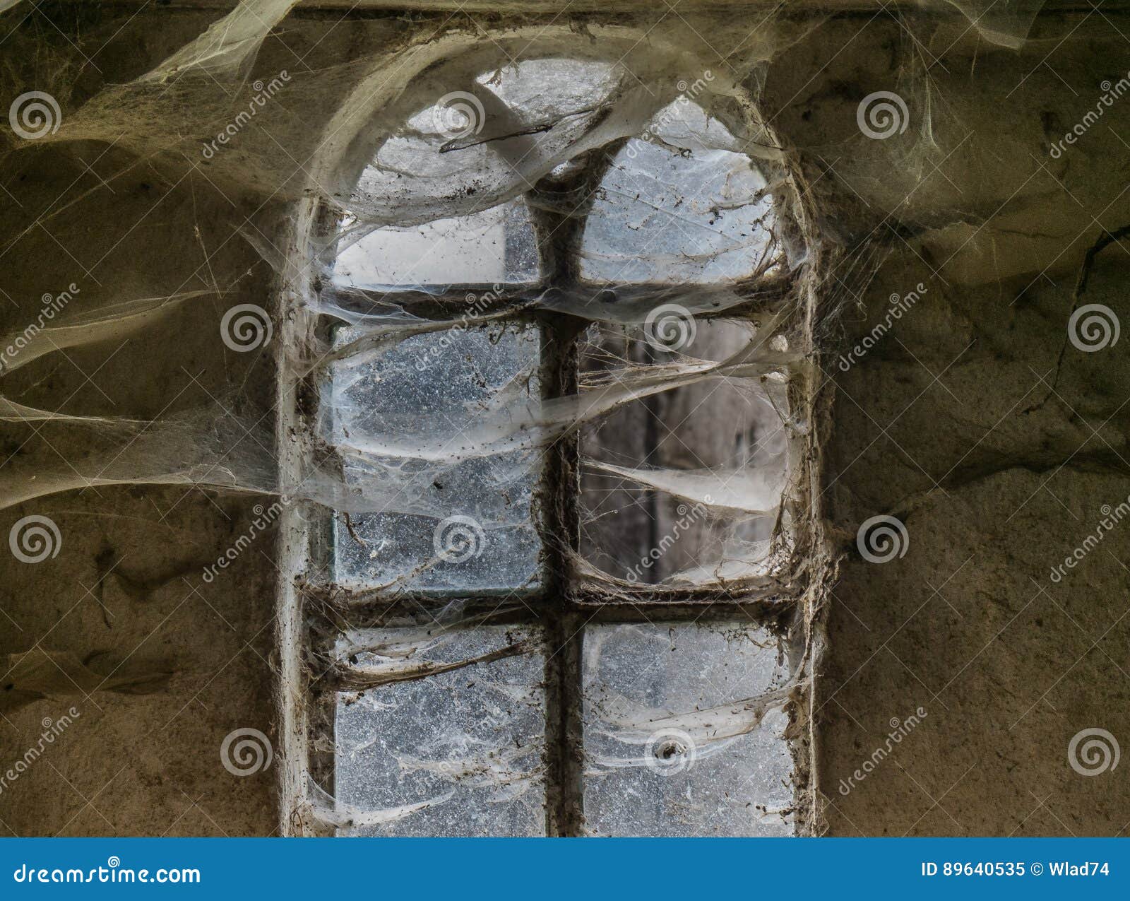 The Window with Cobwebs of an Old Farmhouse Stock Image - Image of ...