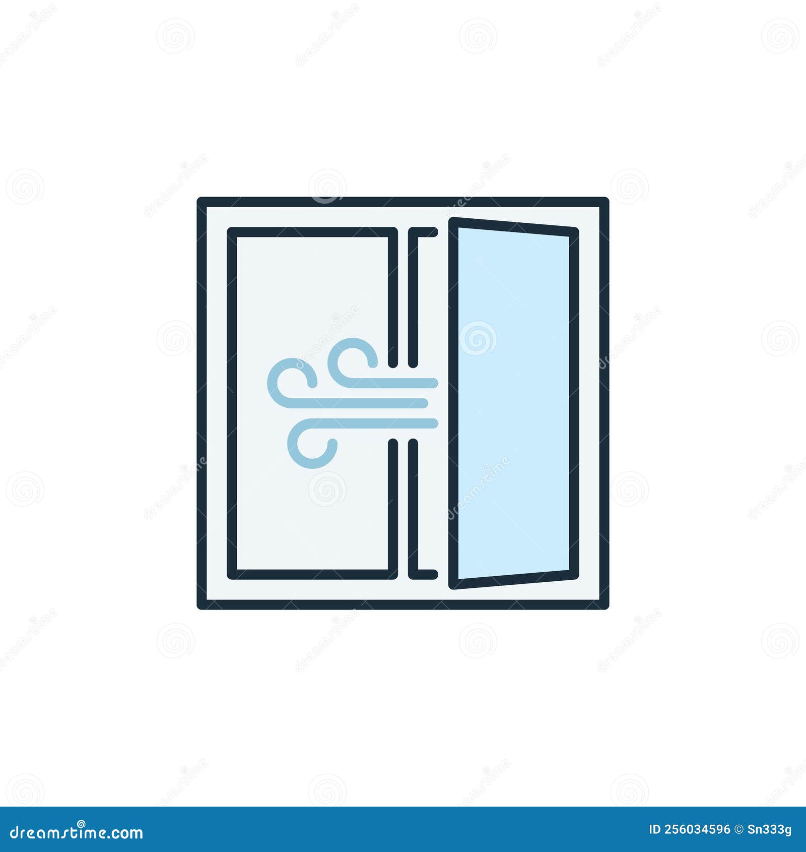 Window Colored Icon - Airing the Room Vector Concept Sign Stock Vector ...