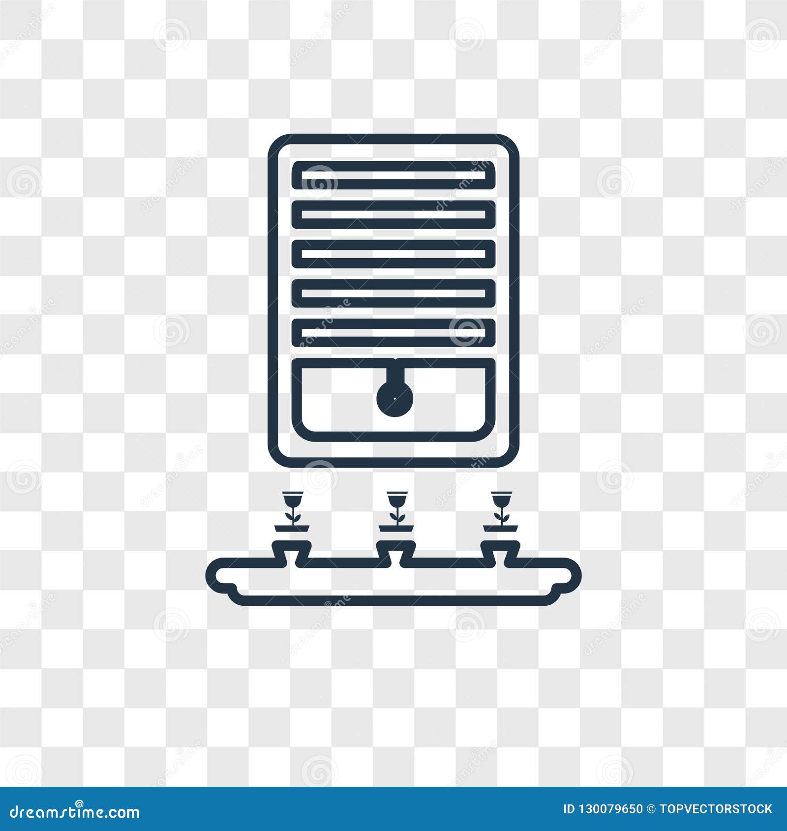 Window Concept Vector Linear Icon Isolated on Transparent Background ...