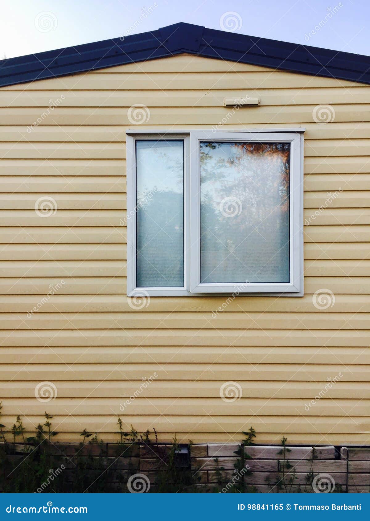 A Window in a Container House Stock Image - Image of surface, container ...