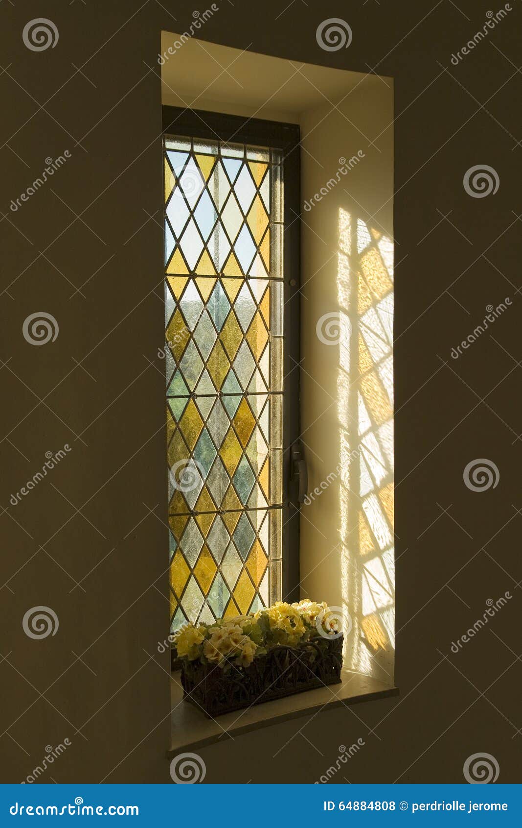 Window of Corridor in Stained-glass Window Stock Photo - Image of ...
