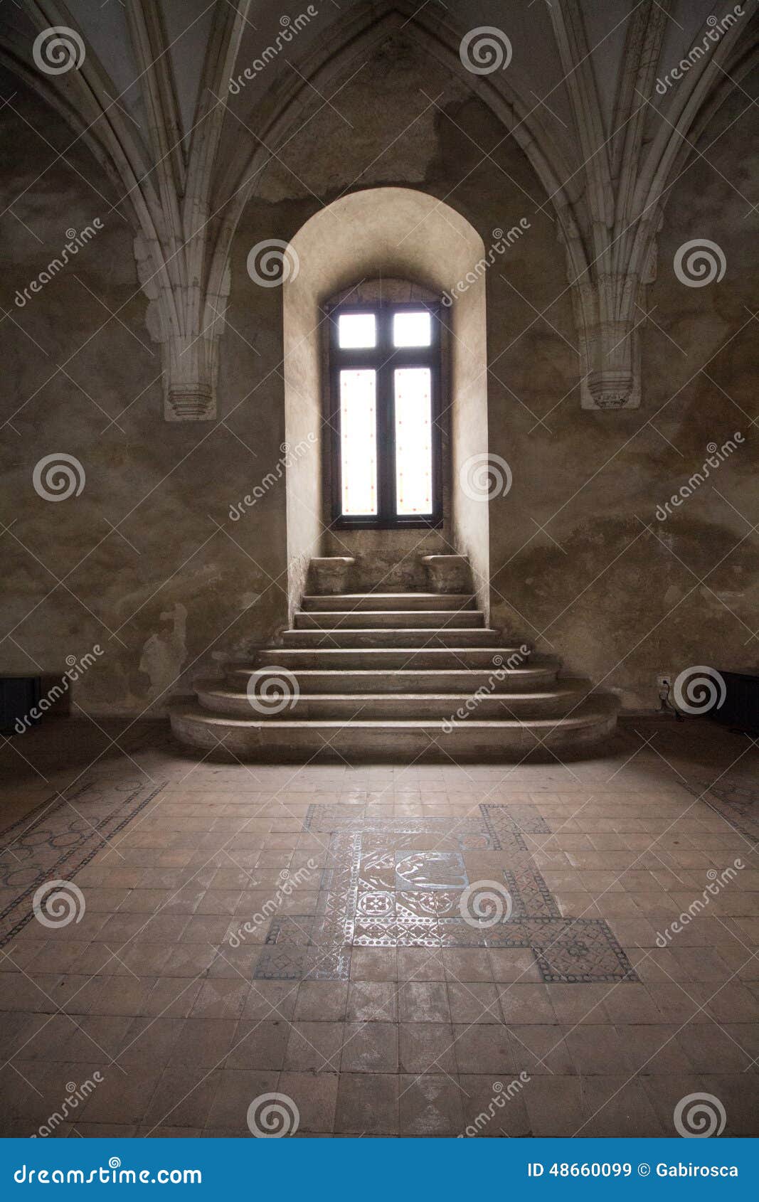 Window in Corvin Castle, Romania Stock Image - Image of steps, arch ...