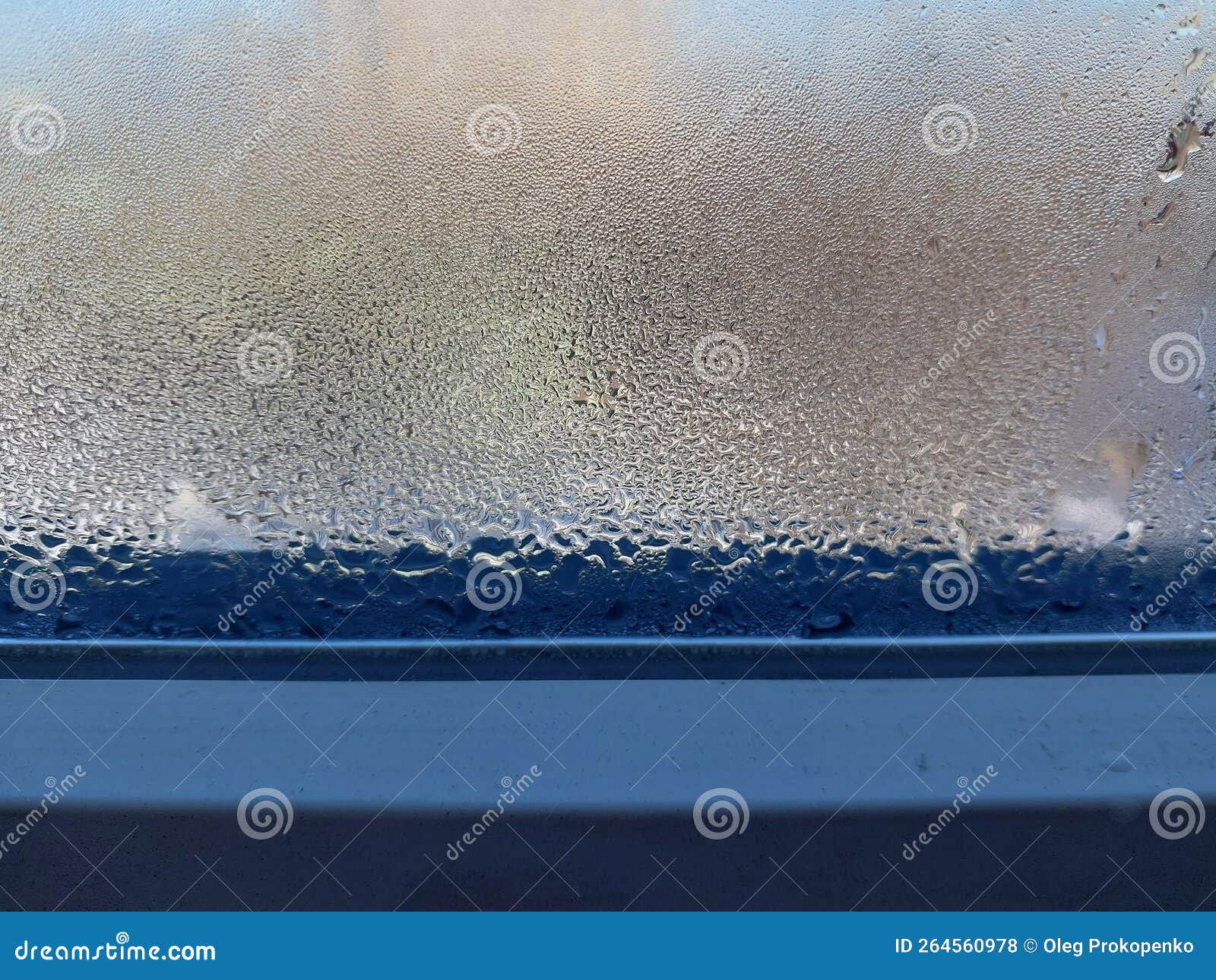 Window Covered with Frozen Drops of Condensate Water Stock Photo ...