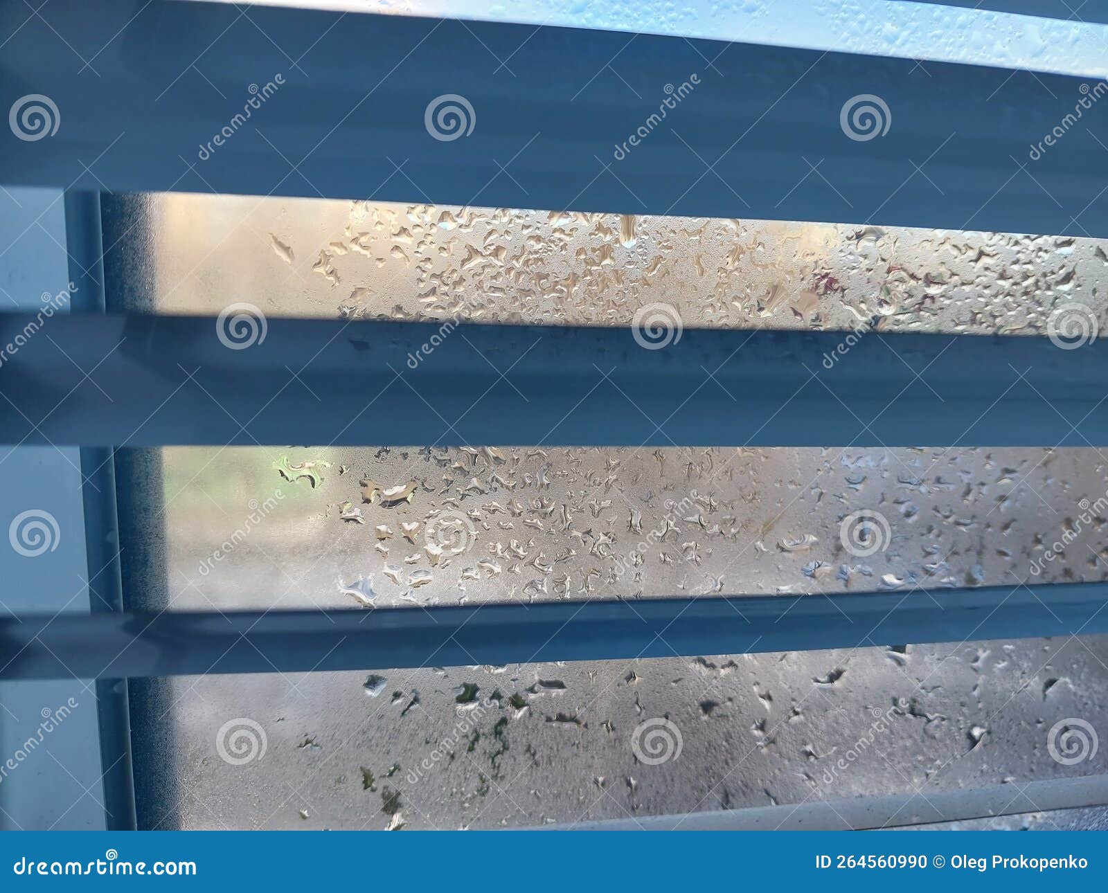 Window Covered with Frozen Drops of Condensate Water Stock Photo ...