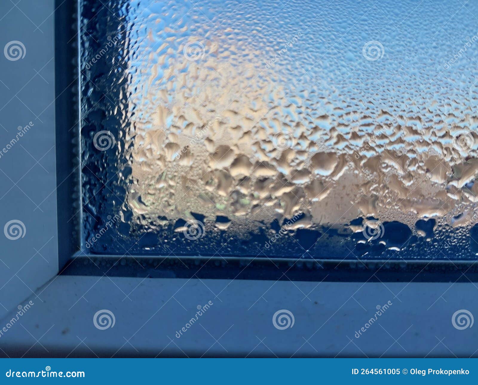 Window Covered with Frozen Drops of Condensate Water Stock Image ...