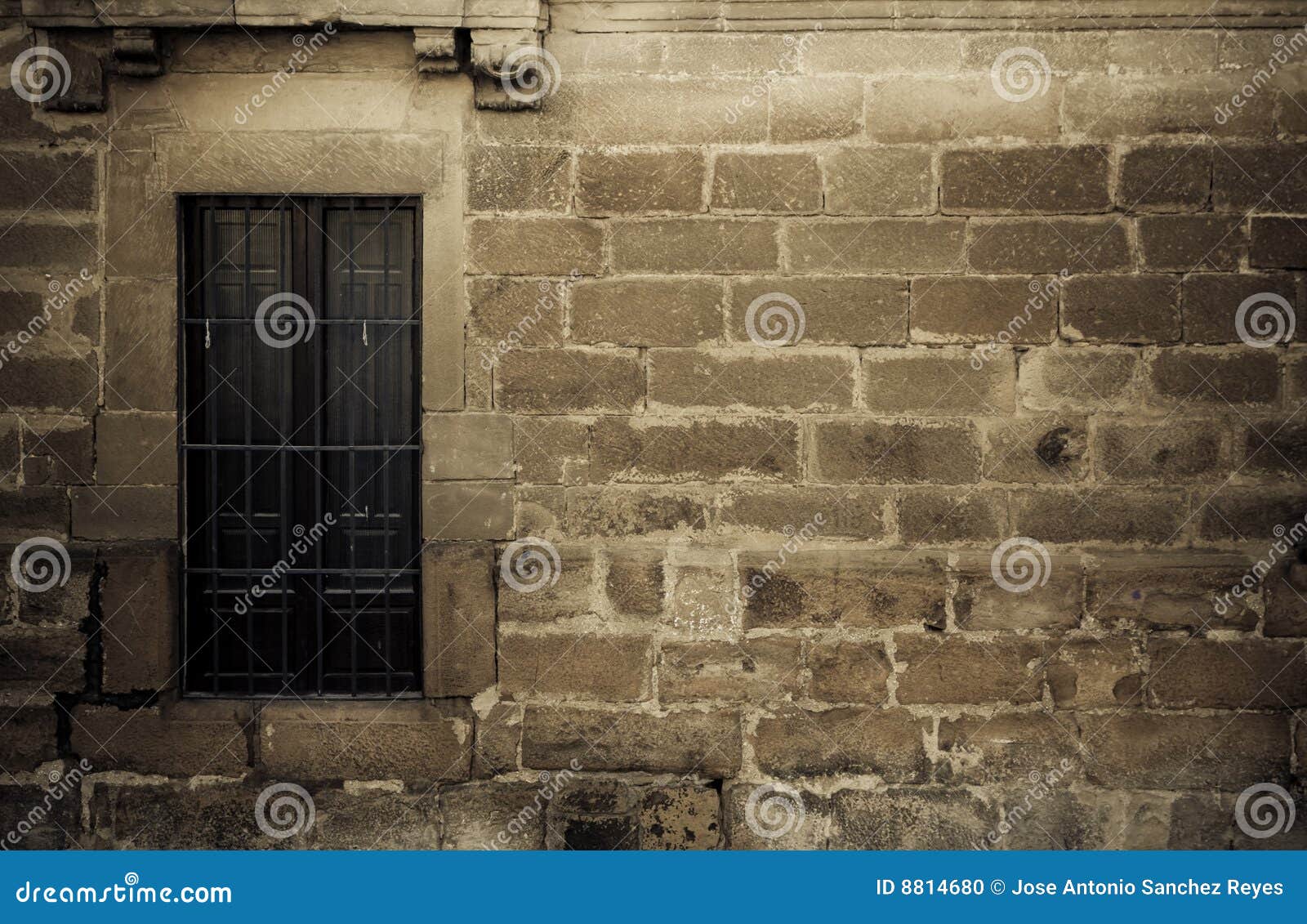 Window On Creepy Stonewall Stock Photo | CartoonDealer.com #7894752