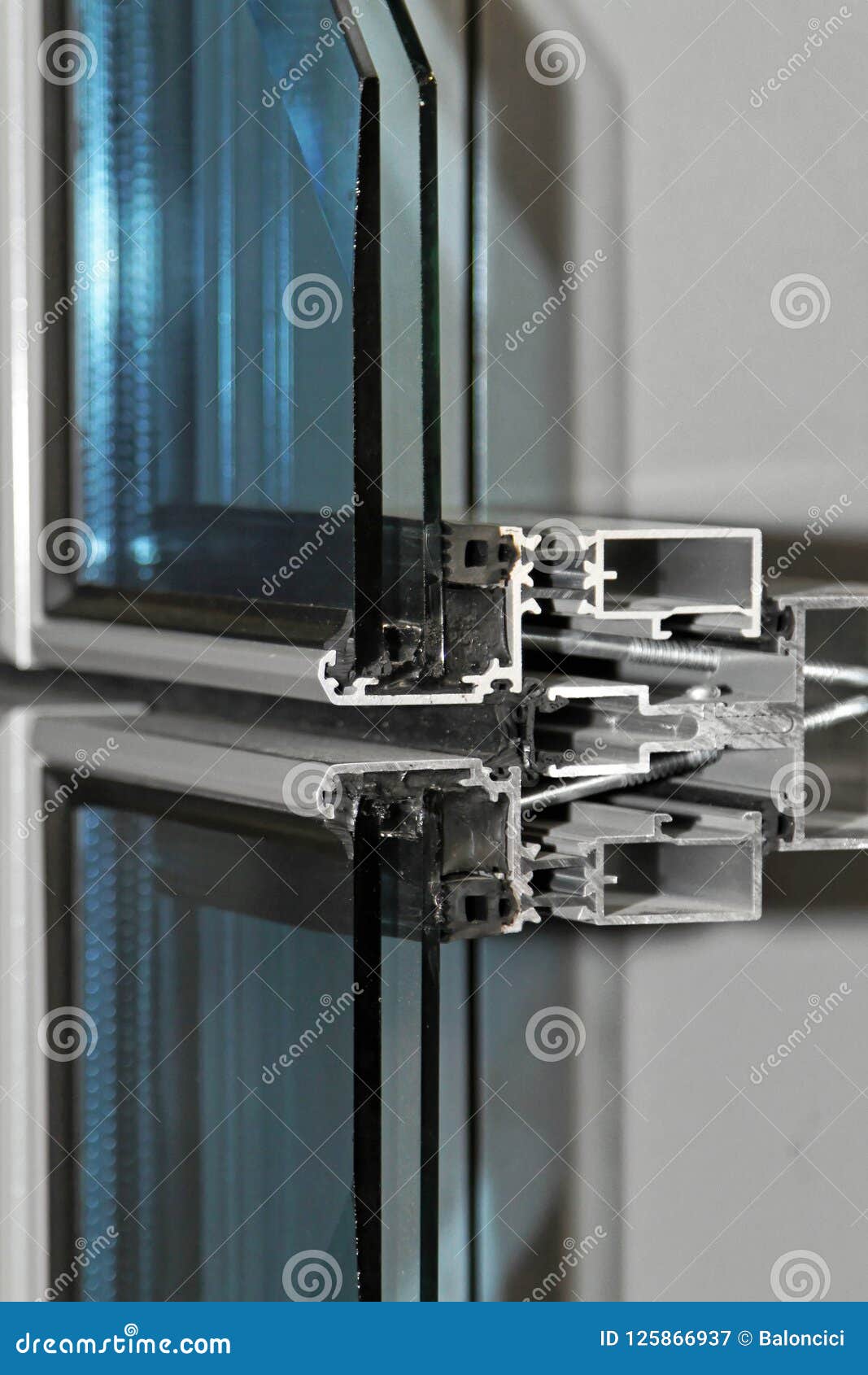 Window Cross Section stock image. Image of aluminium - 125866937