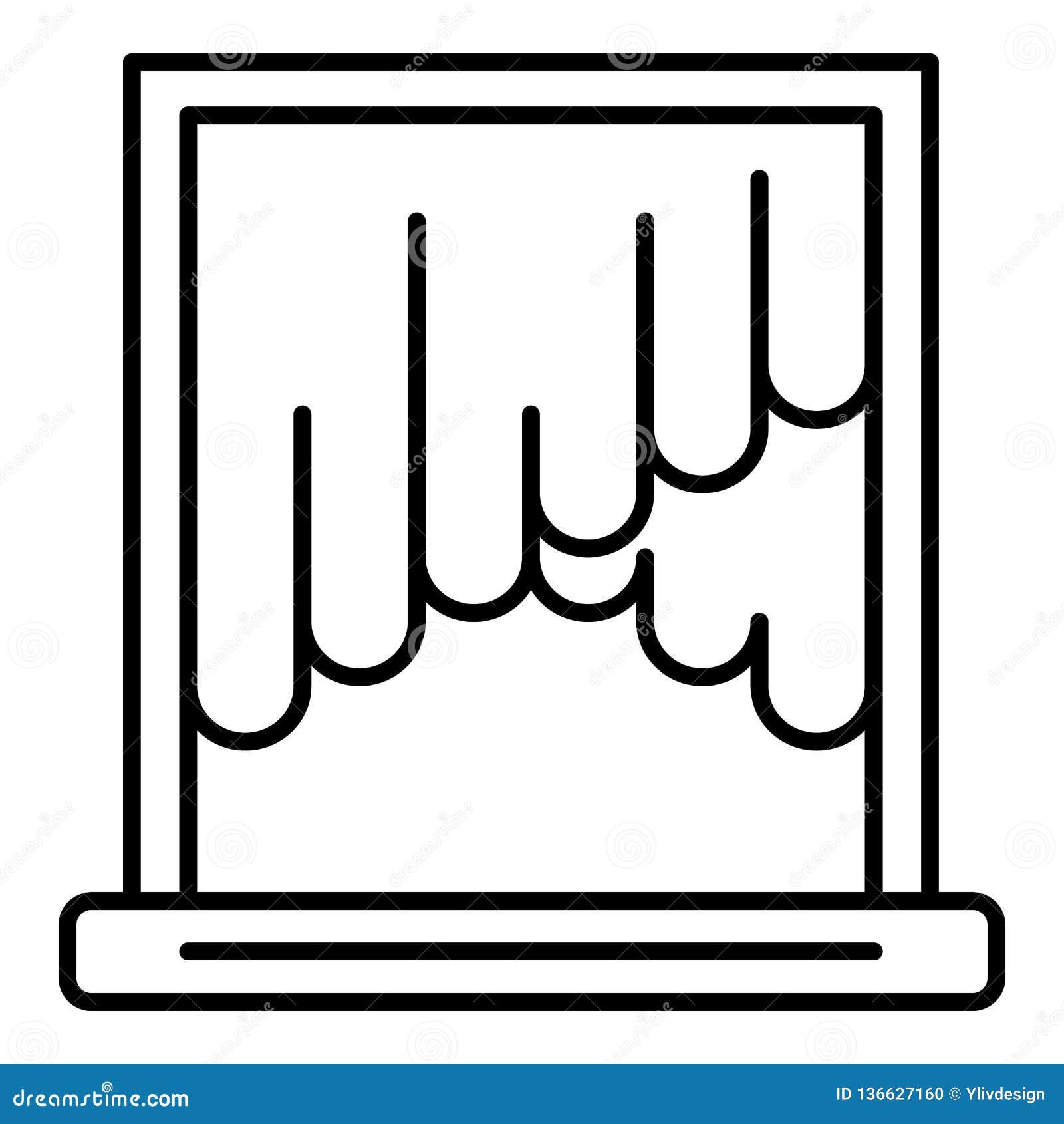 Window Curtain Icon, Outline Style Stock Vector - Illustration of ...
