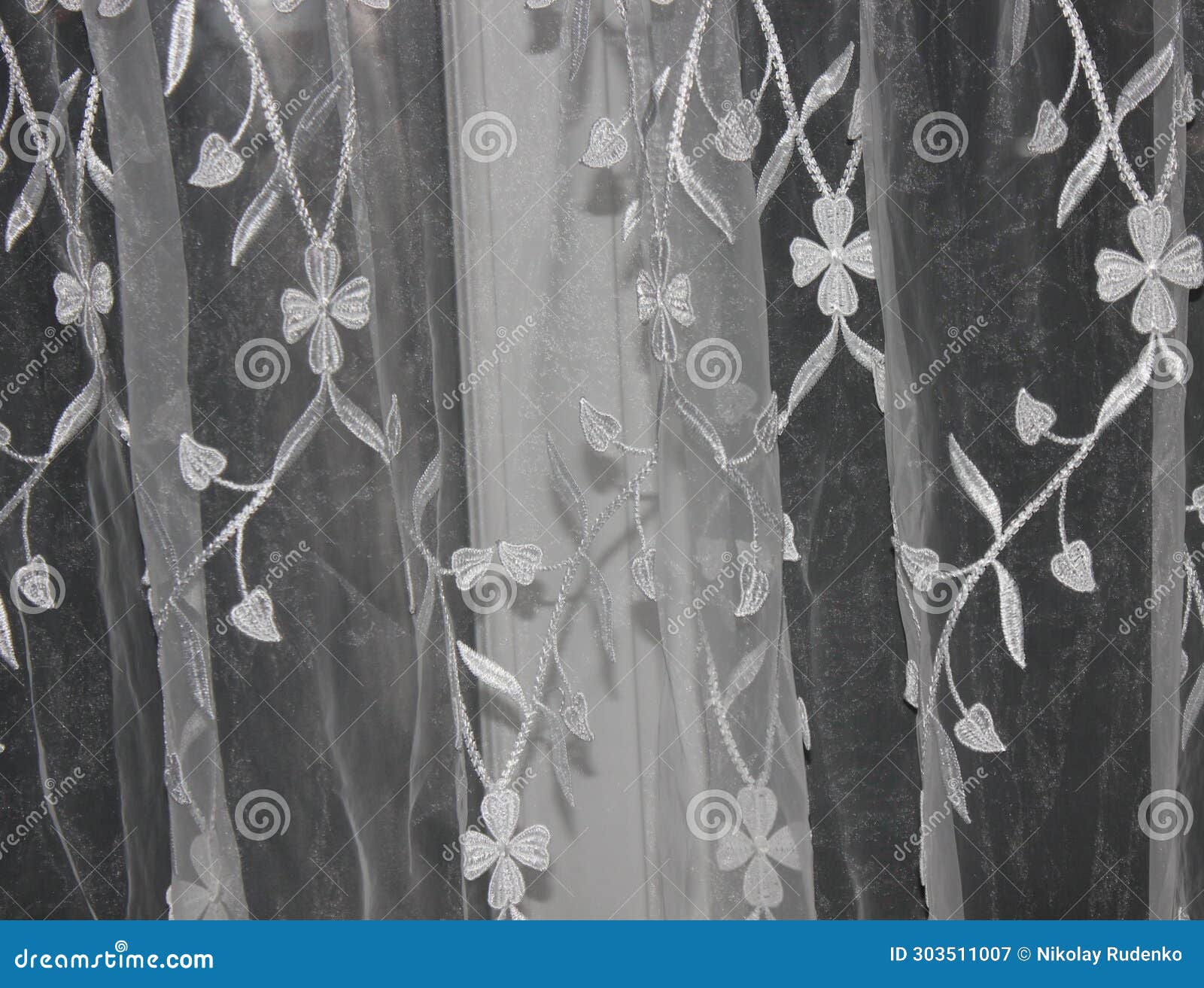Window Curtain with Transparent Texture and Original Pattern Stock ...