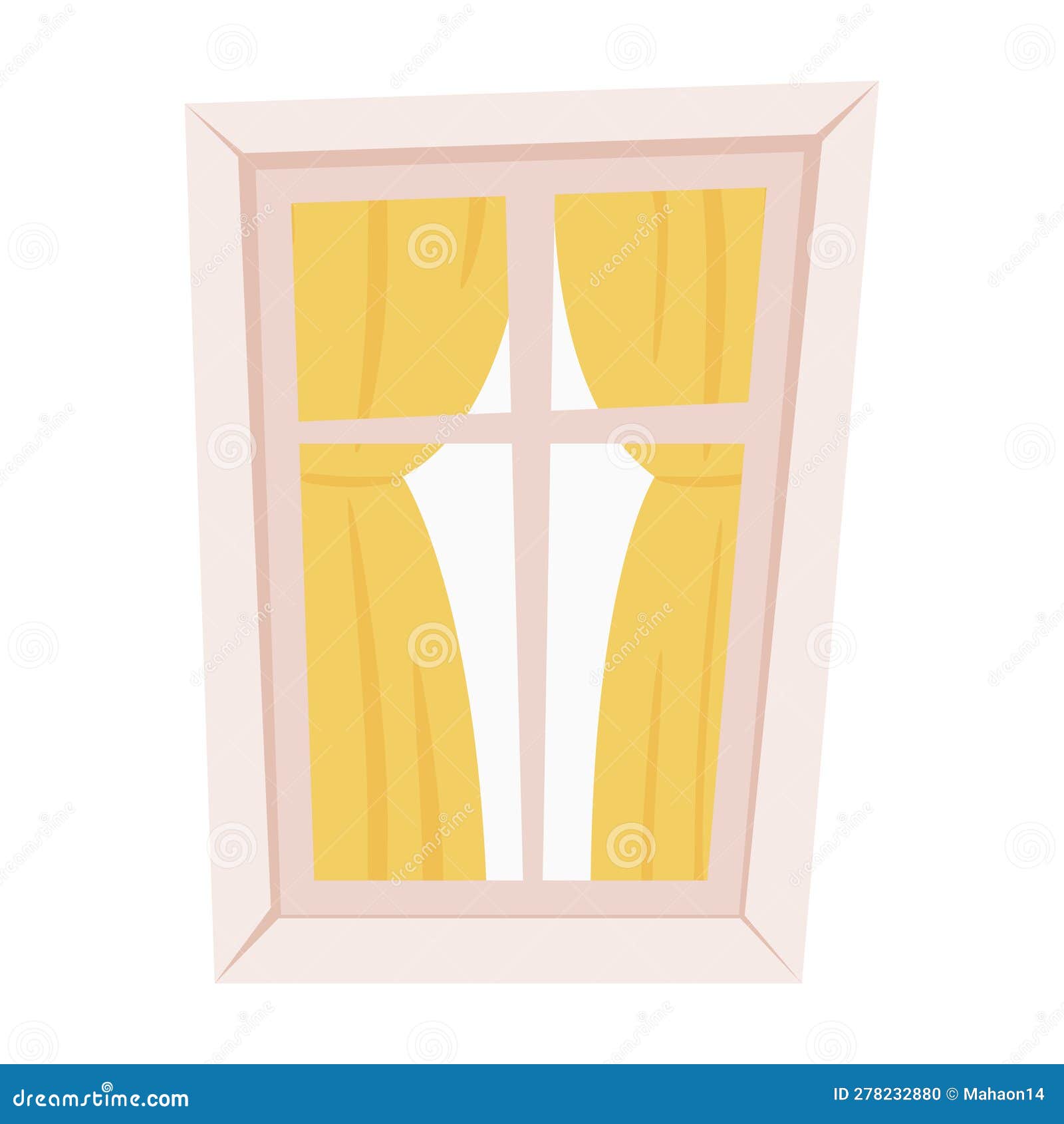 Window with curtains stock vector. Illustration of view - 278232880