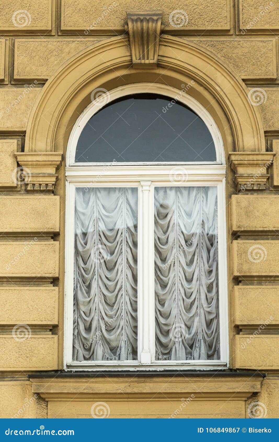 Curtains on the Window of Old Palace Stock Image - Image of luxury ...