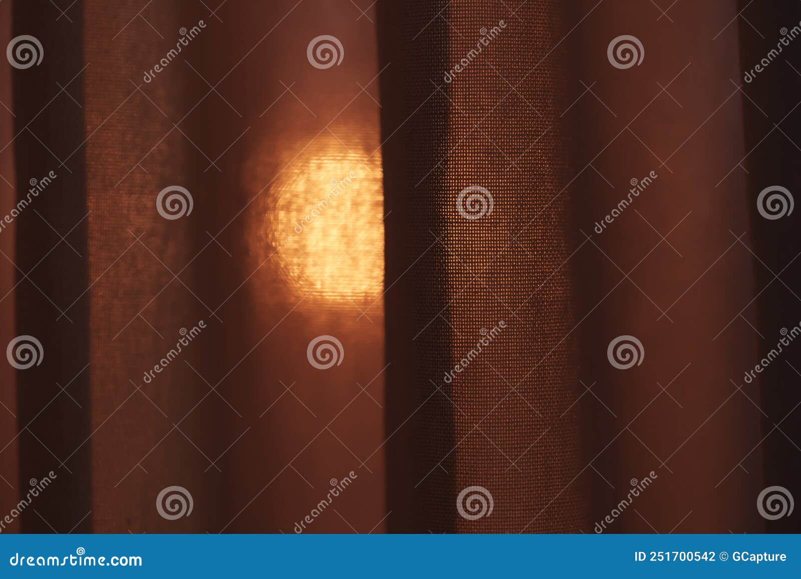 Window Curtains in Sunset Light Dark Interior Stock Photo - Image of ...