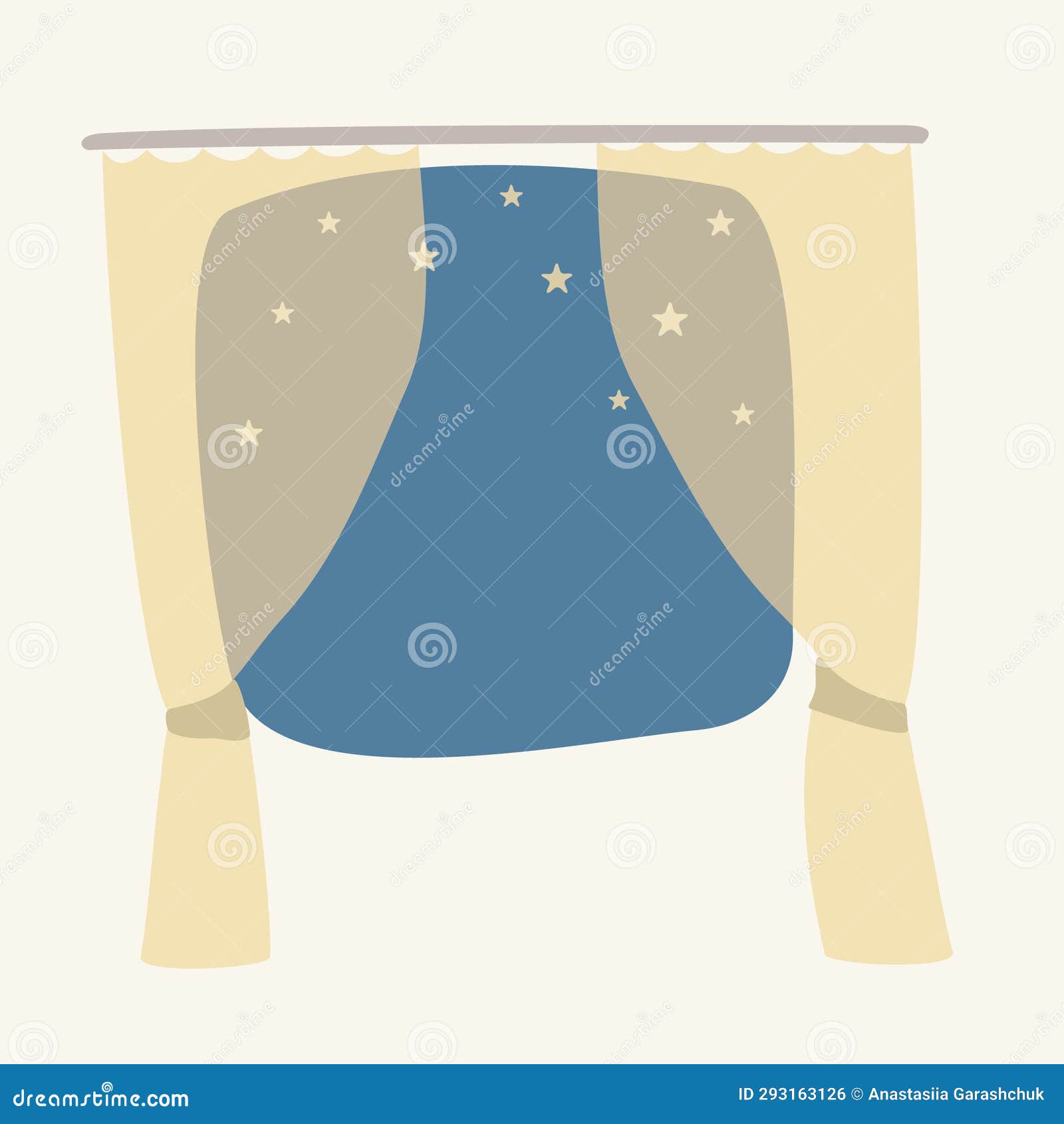 Window with Curtains. Vector Isolated Illustration Stock Illustration ...