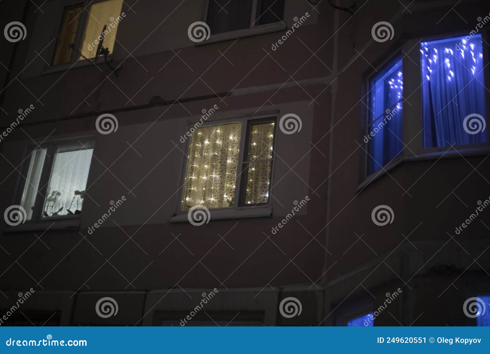 Window is in Dark. Light in Window Stock Image - Image of design ...