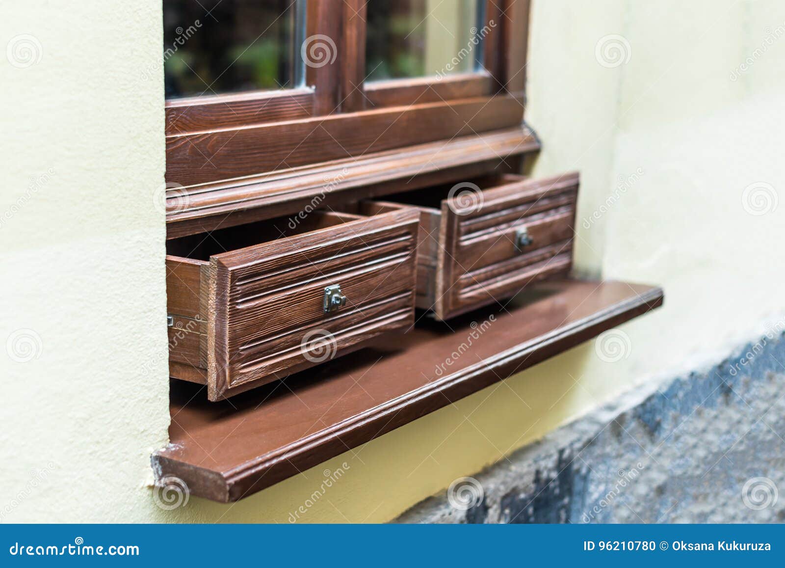 Window Decorated with Drawers Stock Photo - Image of geranium, stone ...