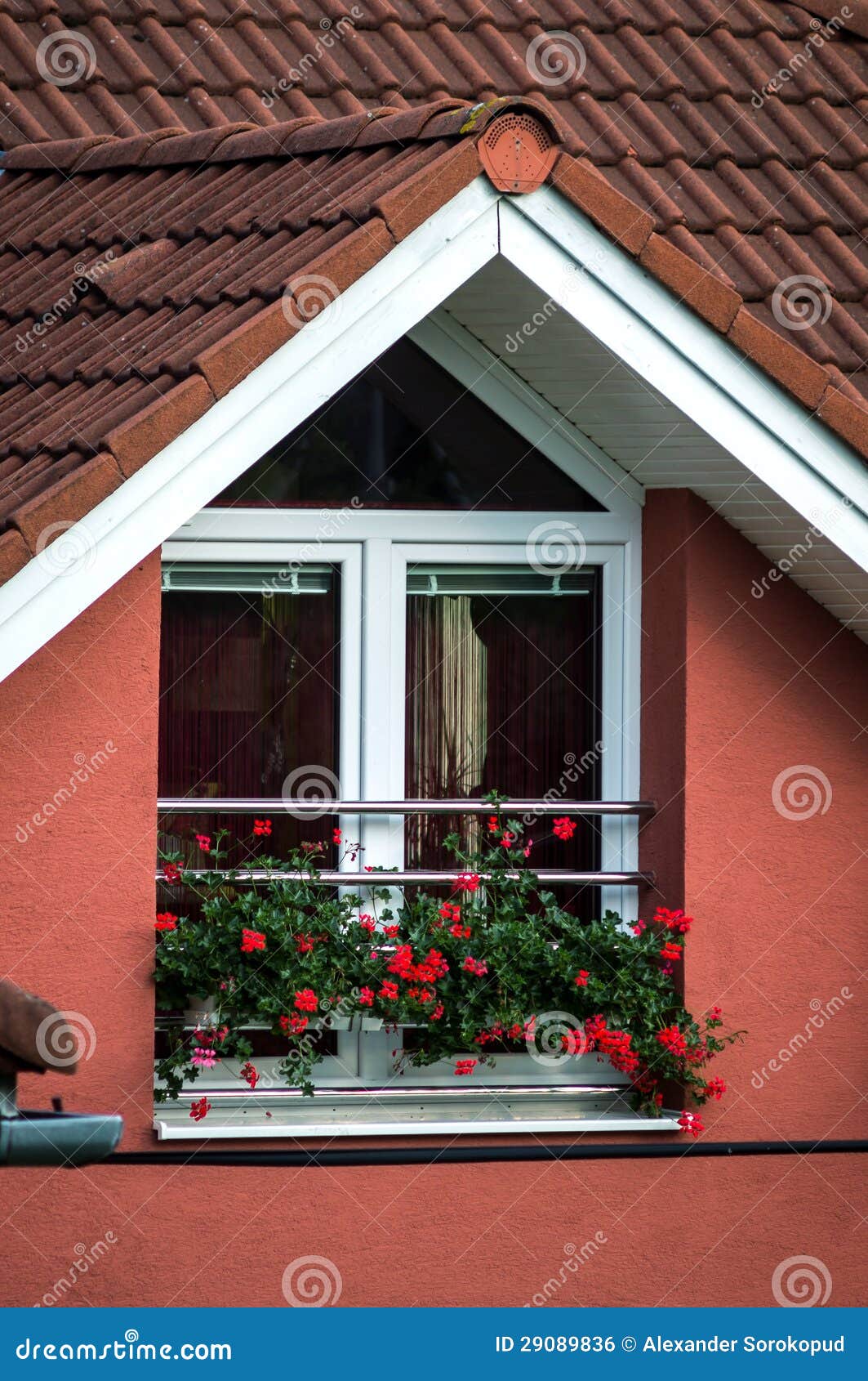 Window Decorated by Natural Flowers in Small Village Stock Photo ...