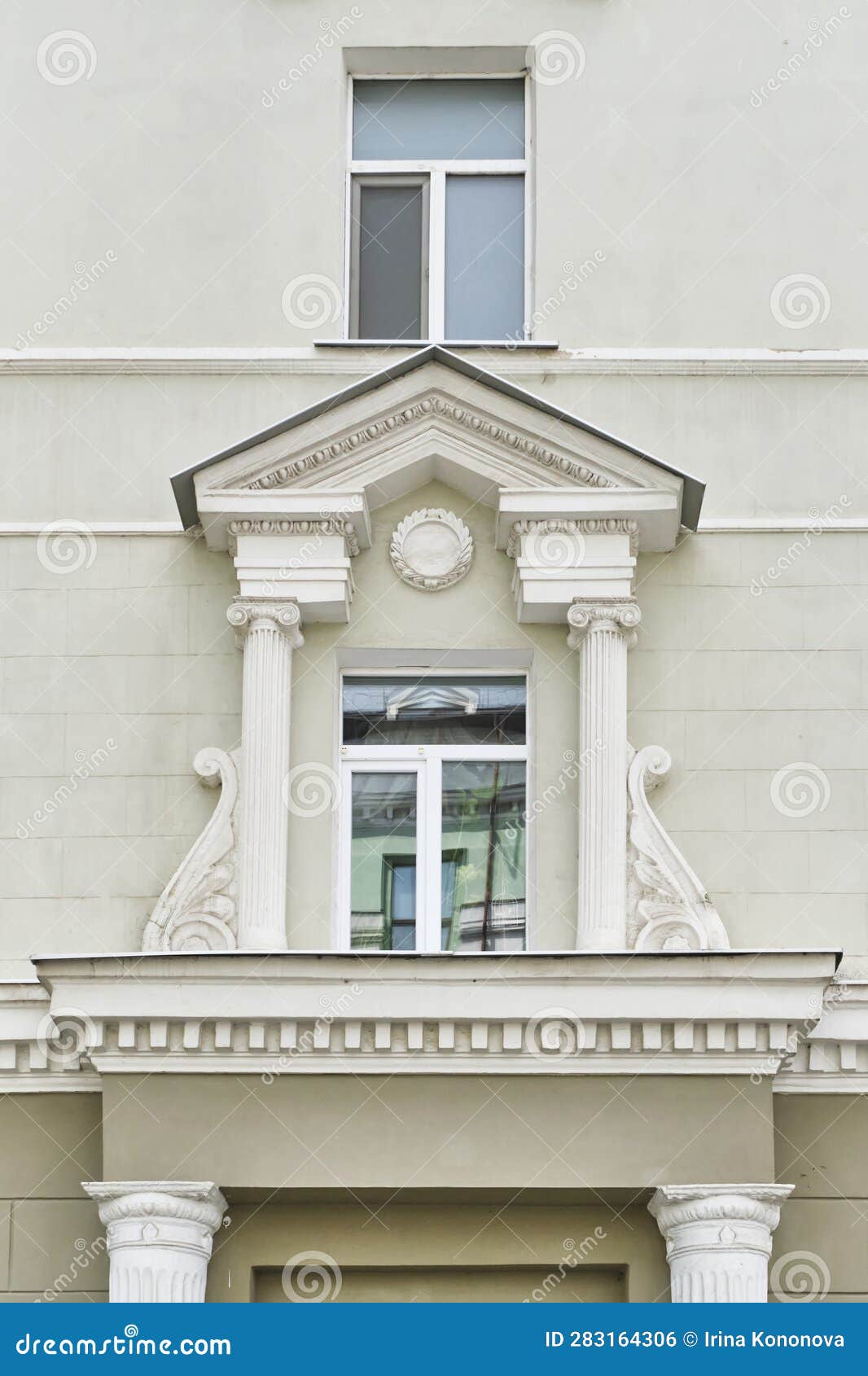 A Window in a Residential Building Decorated in the Neoclassical Style ...