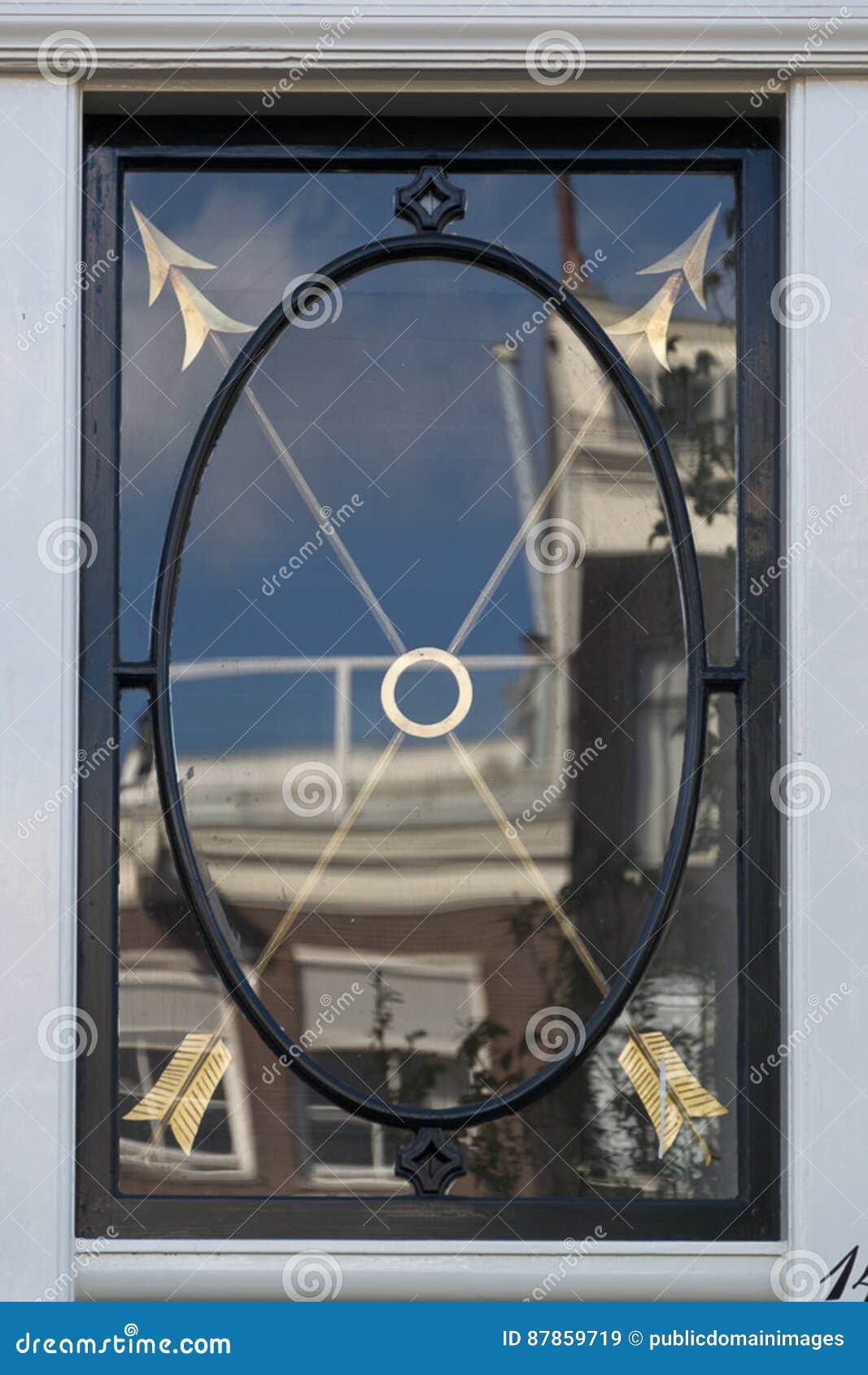 Window Decorated With Two Gilded Arrows Picture. Image: 87859719