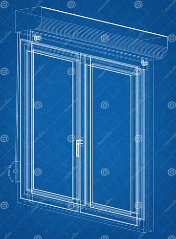 Window Design Architect Blueprint Stock Illustration - Illustration of ...