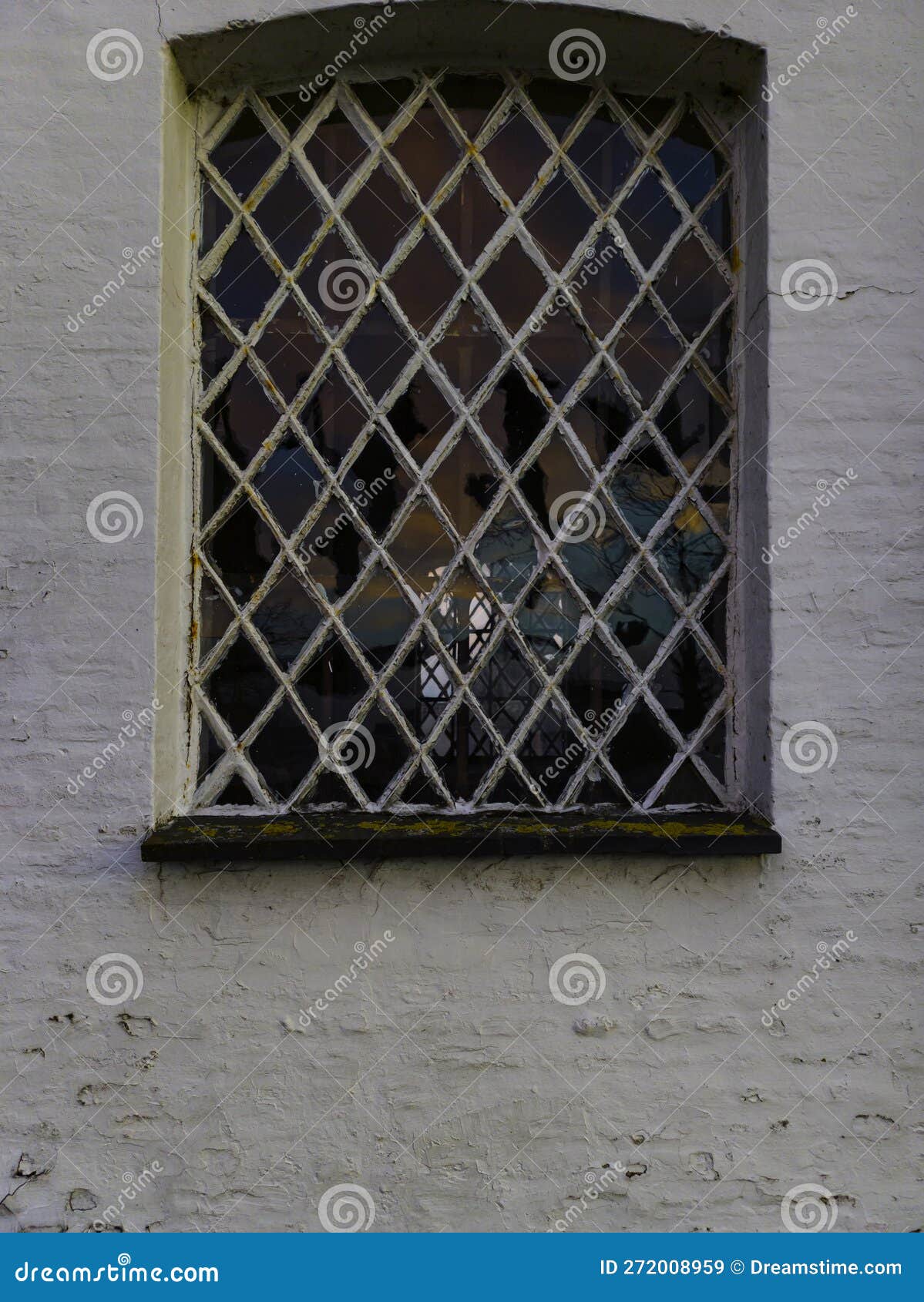Old Window with Diamond Pattern Stock Image - Image of chapel, iron ...