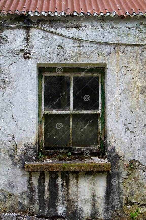 Window of Dilapidated House in Rotten Frame Stock Photo - Image of ...