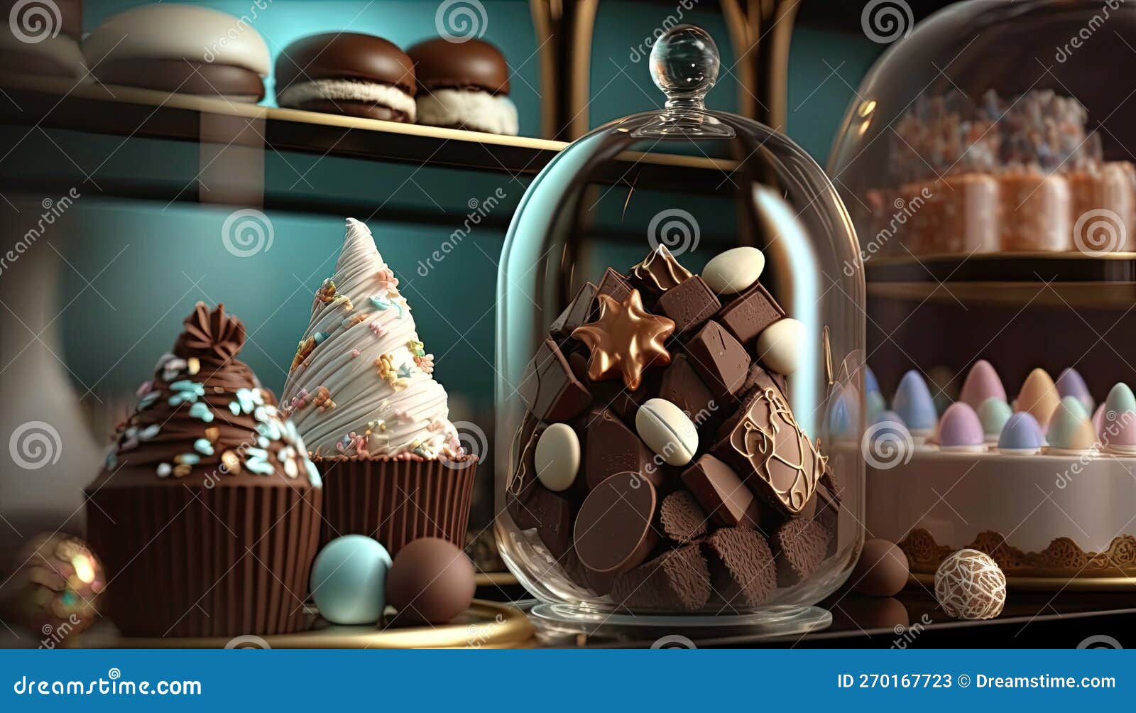 Window Display of Bakery Shop with Easter Atmosphere Stock Illustration ...